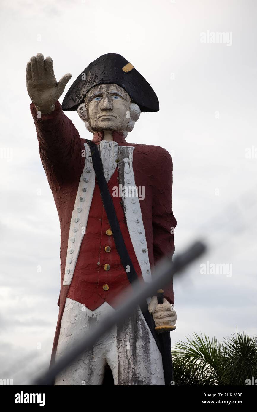 Controversial huge statue of Captain James Cook on the Captain Cook ...