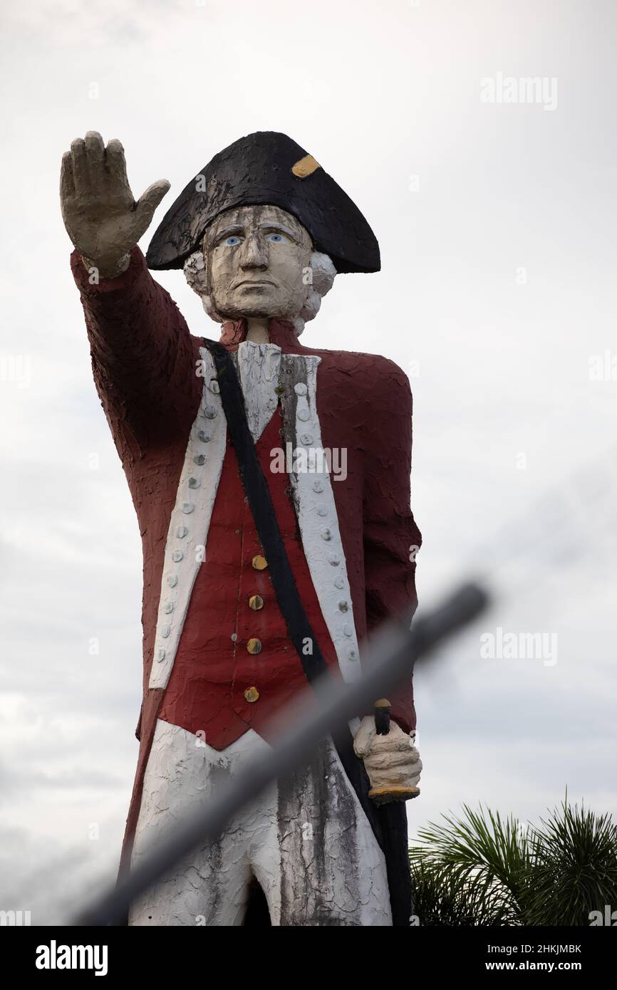 Controversial huge statue of Captain James Cook on the Captain Cook ...