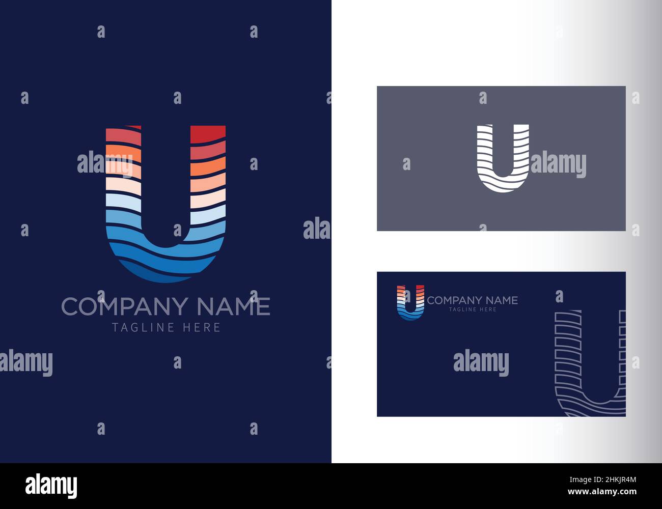U letter with ocean waves and sunset beach vibes. Font style, vector ...