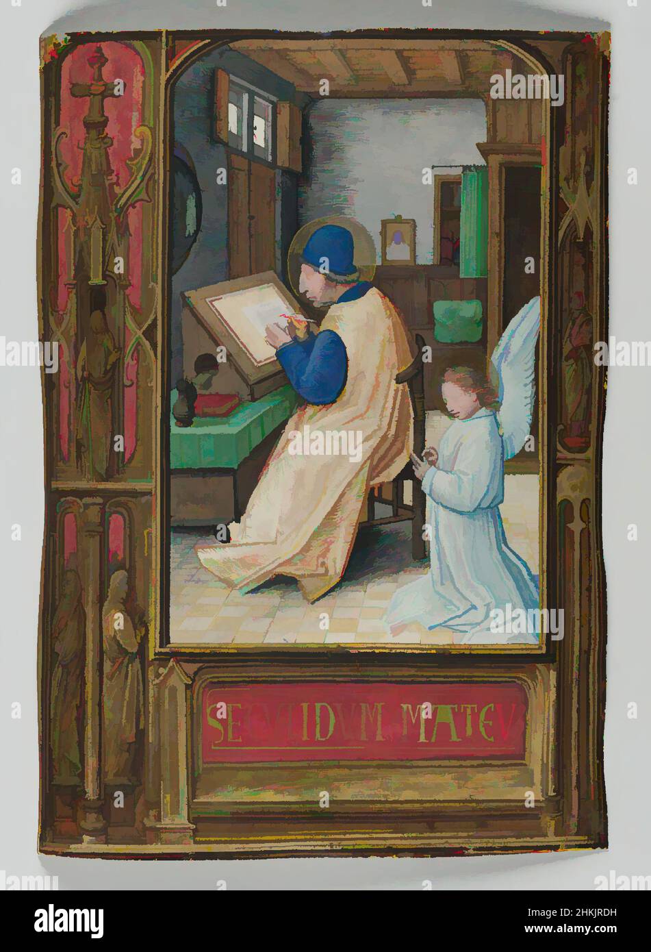 Art inspired by St. Matthew Writing with Angel, Simon Bening, Flemish ...
