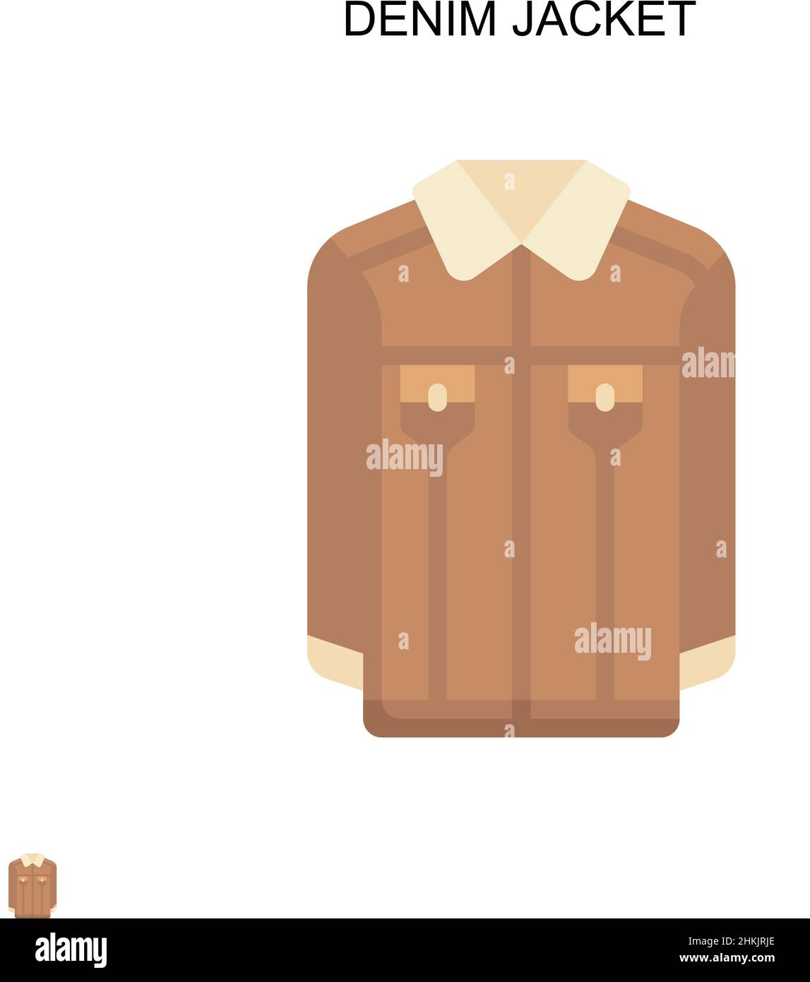 Denim jacket Simple vector icon. Illustration symbol design template ...