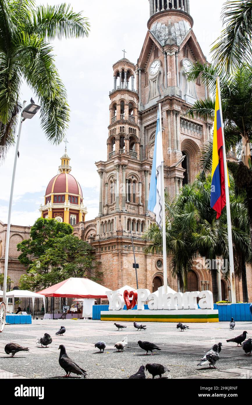 PALMIRA, COLOMBIA - SEPTEMBER, 2021: Bolivar Square and the historical ...