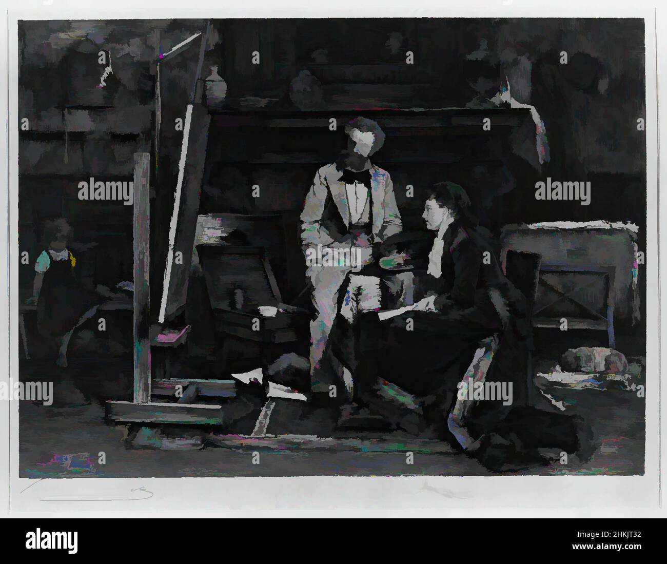 Art inspired by The Portrait Painter and His Model, Etching on machine ...