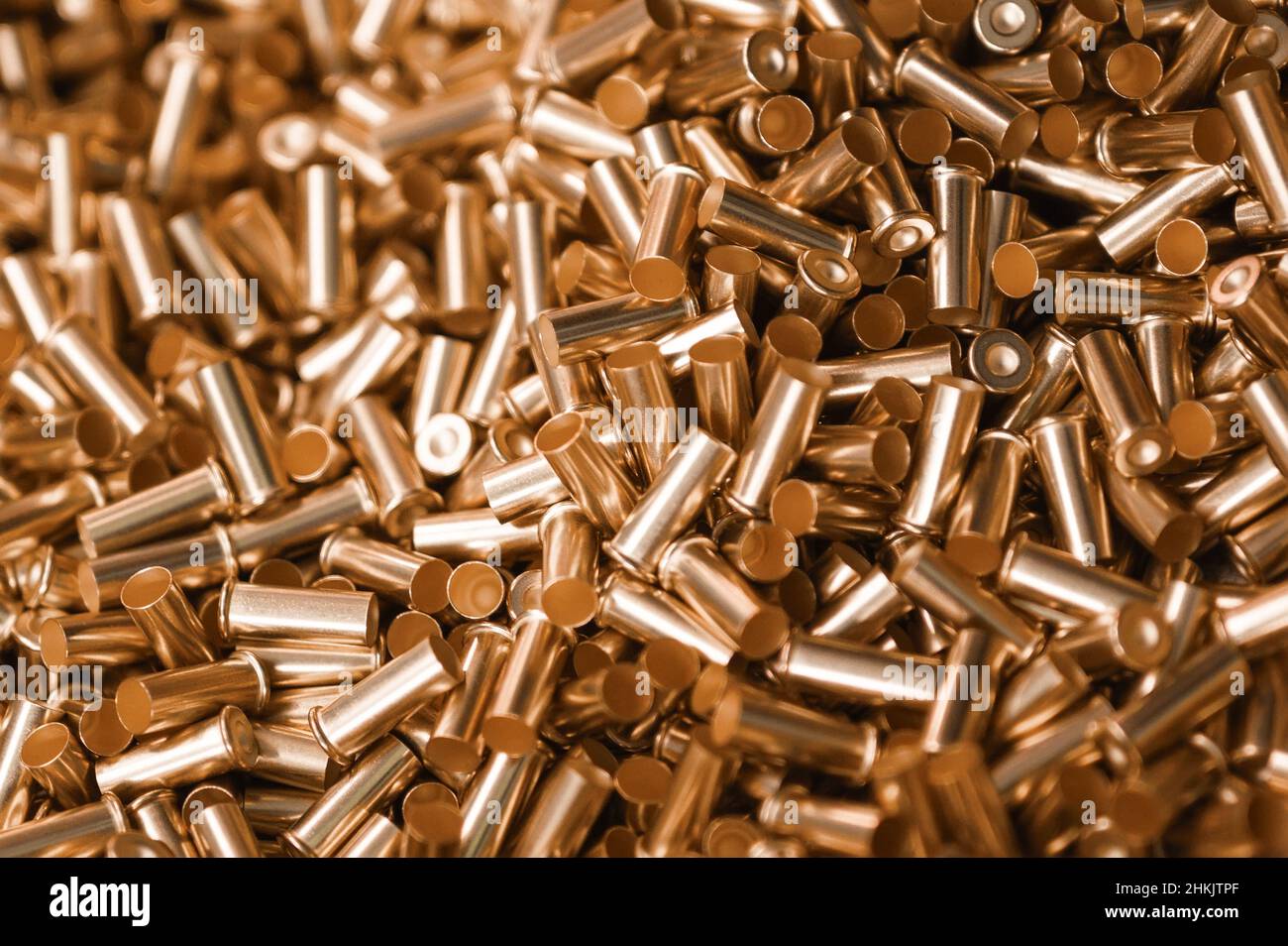 Pile of golden shells of bullets as background close view Stock Photo ...
