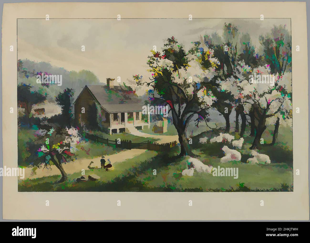 Art inspired by American Homestead Spring, Currier & Ives, American ...