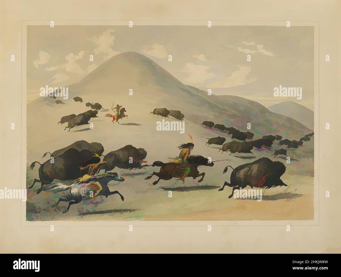 Art inspired by Buffalo Hunt Chase, George Catlin, American, 1796-1872 ...