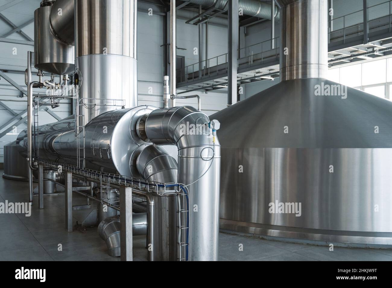 Large steel barrel for beer fermentation brewing Stock Photo - Alamy