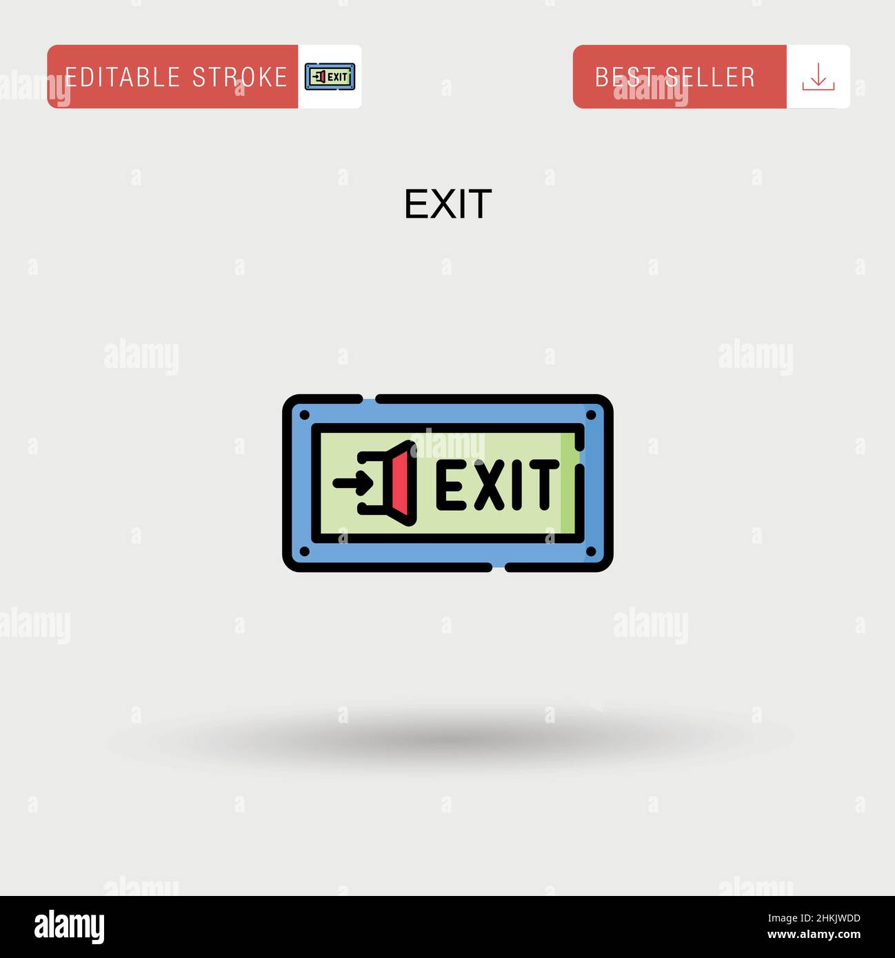 Exit sign with arrow Stock Vector Images - Alamy