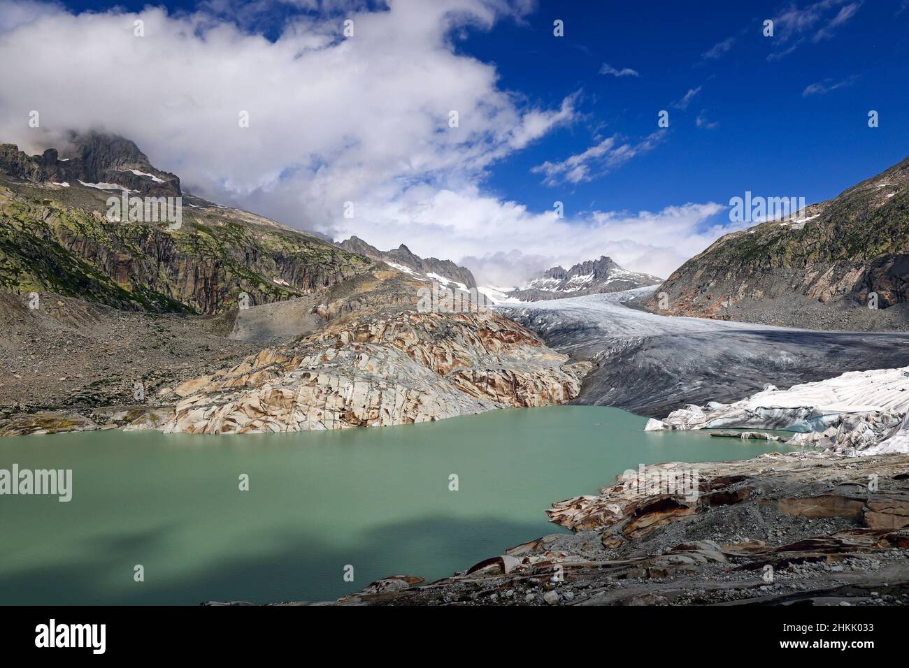 Rhone glacier and glacial lake, Switzerland, Valais, Oberwald Stock ...