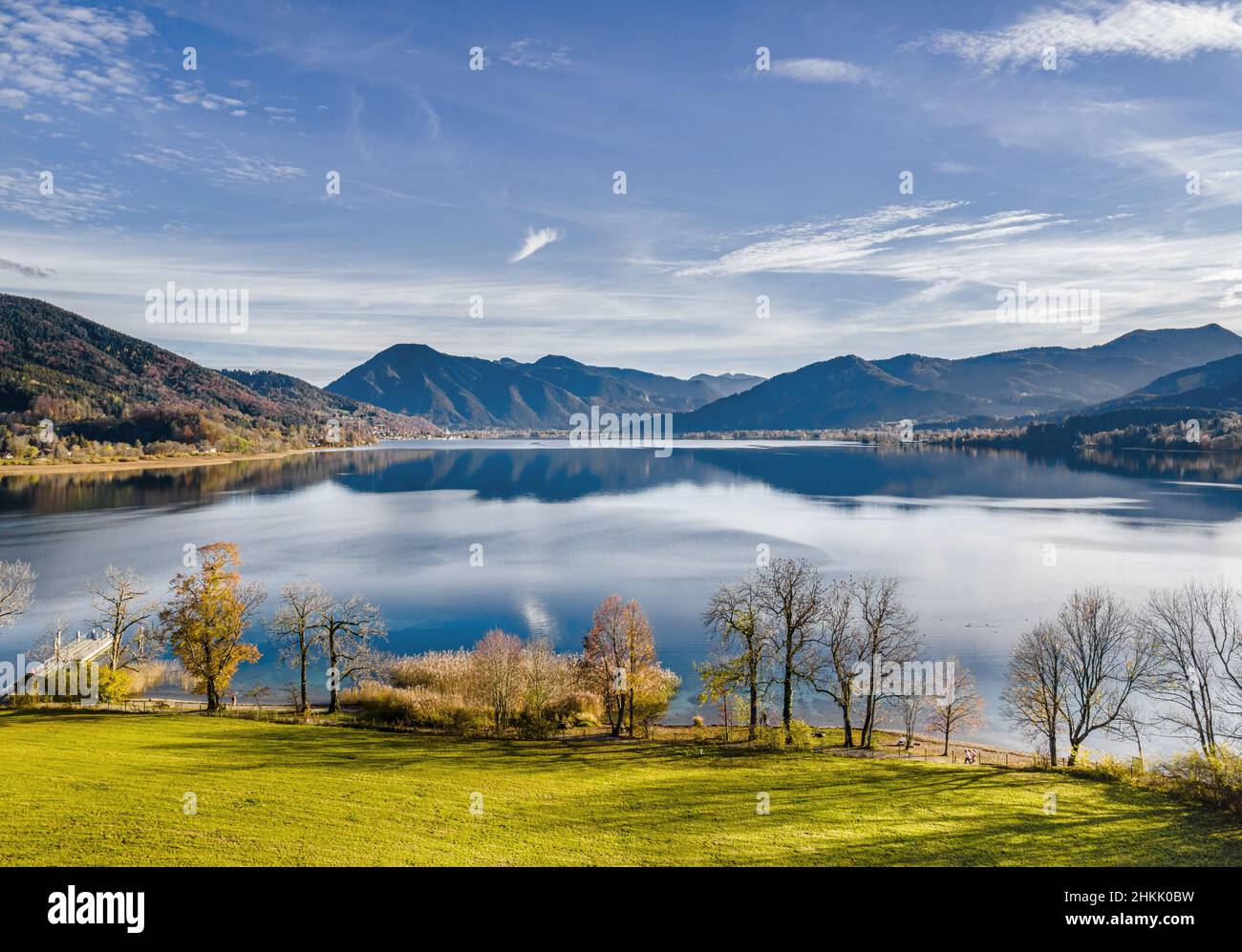 Tegernsee lake in autumn, Germany, Bavaria, Oberbayern, Upper Bavaria ...