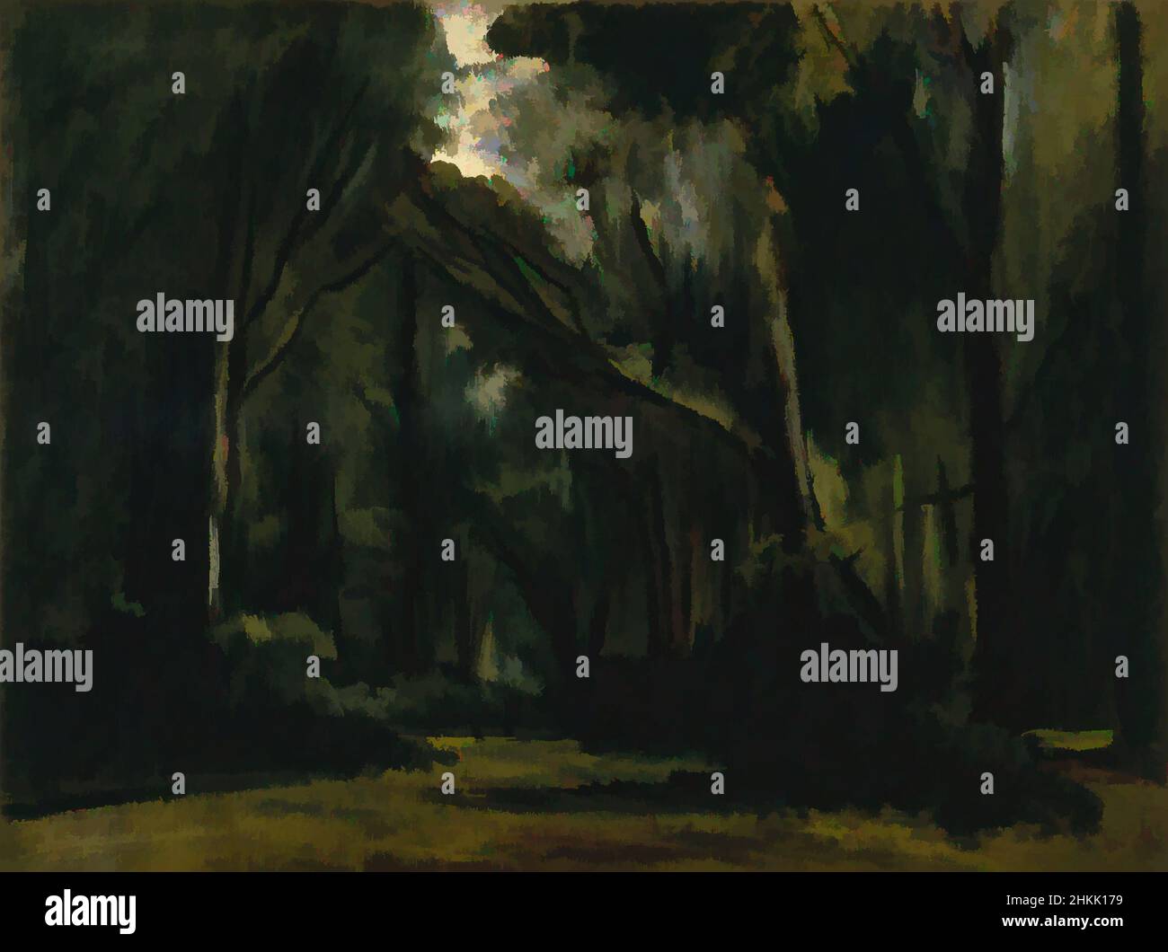 Art inspired by Landscape in the Forest at Compiègne, Paul Huet, French ...