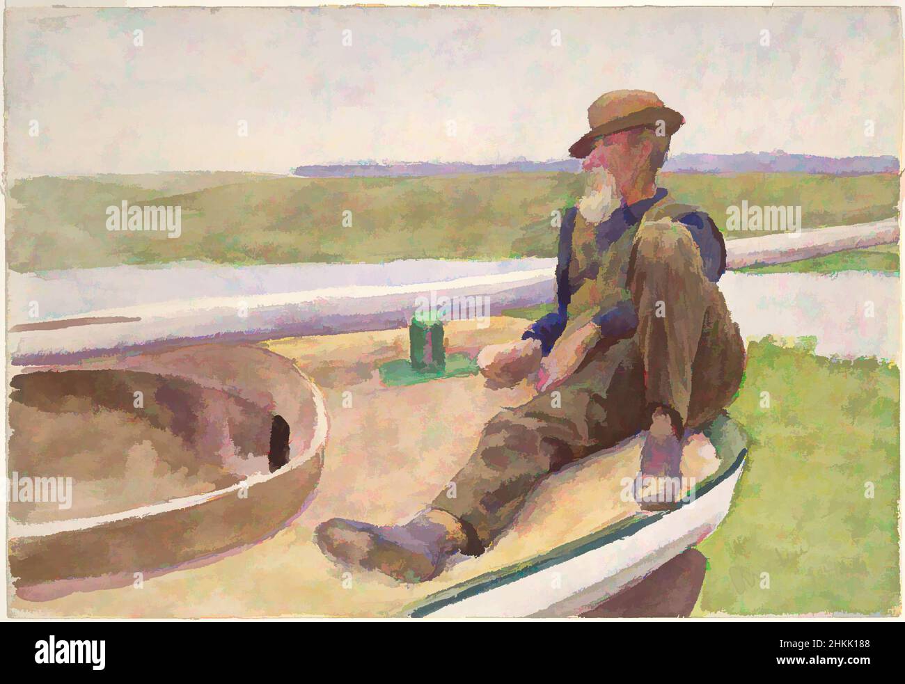 Art inspired by Recto: [Untitled], Man in Boat, Thomas Pollock Anshutz ...