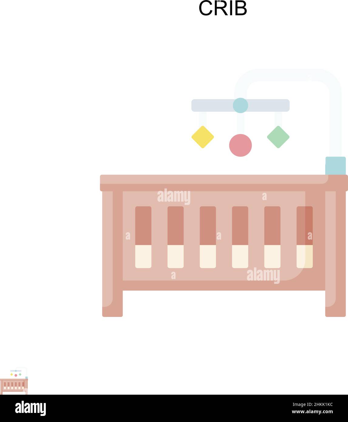 Crib Simple vector icon. Illustration symbol design template for web ...