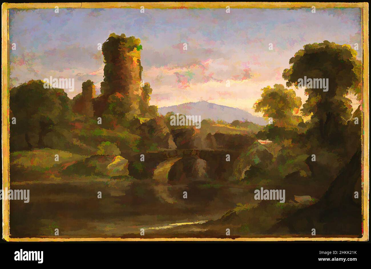 Art inspired by Ruined Castle and River, Thomas Cole, American, born ...