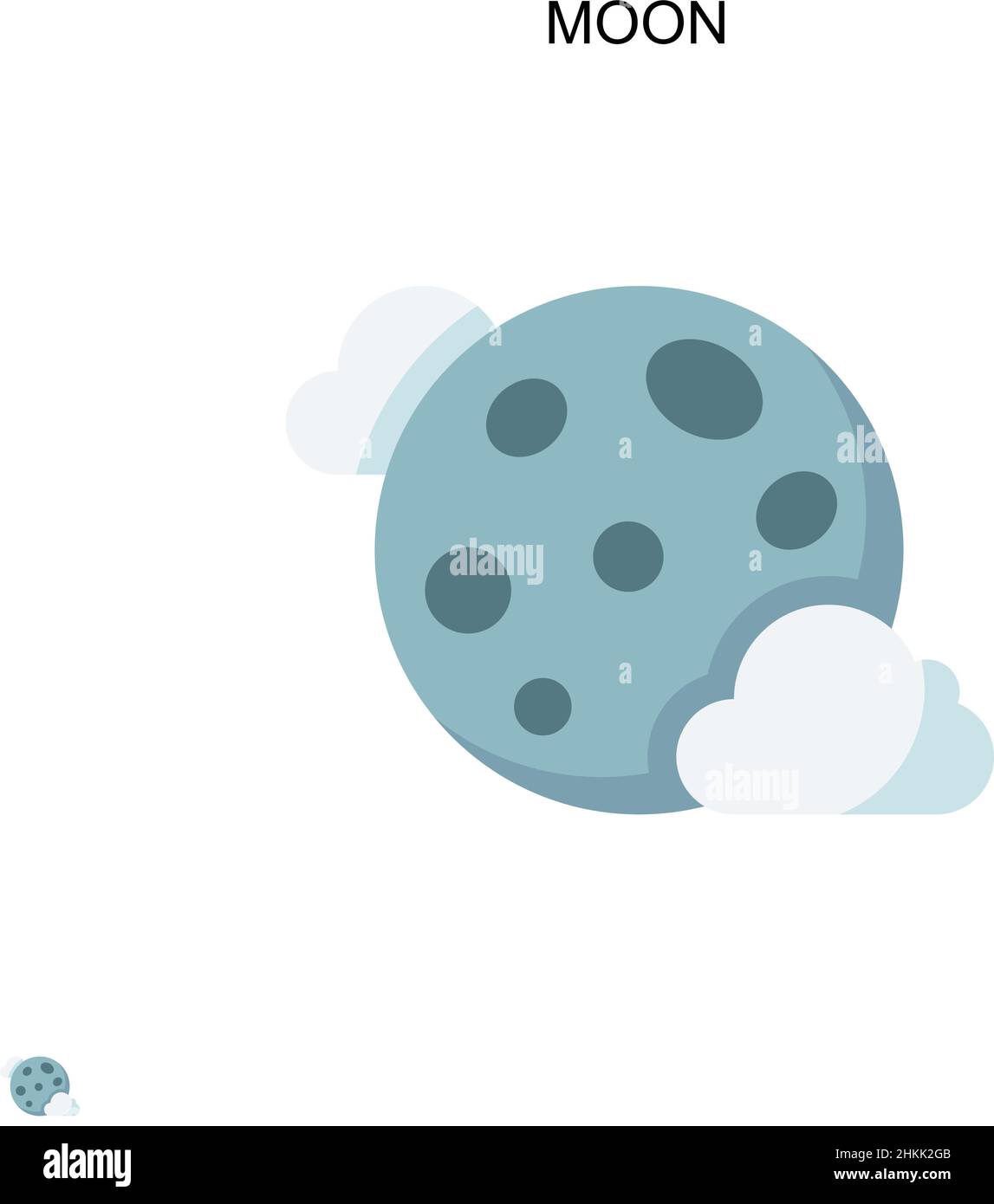 Moon Simple vector icon. Illustration symbol design template for web ...