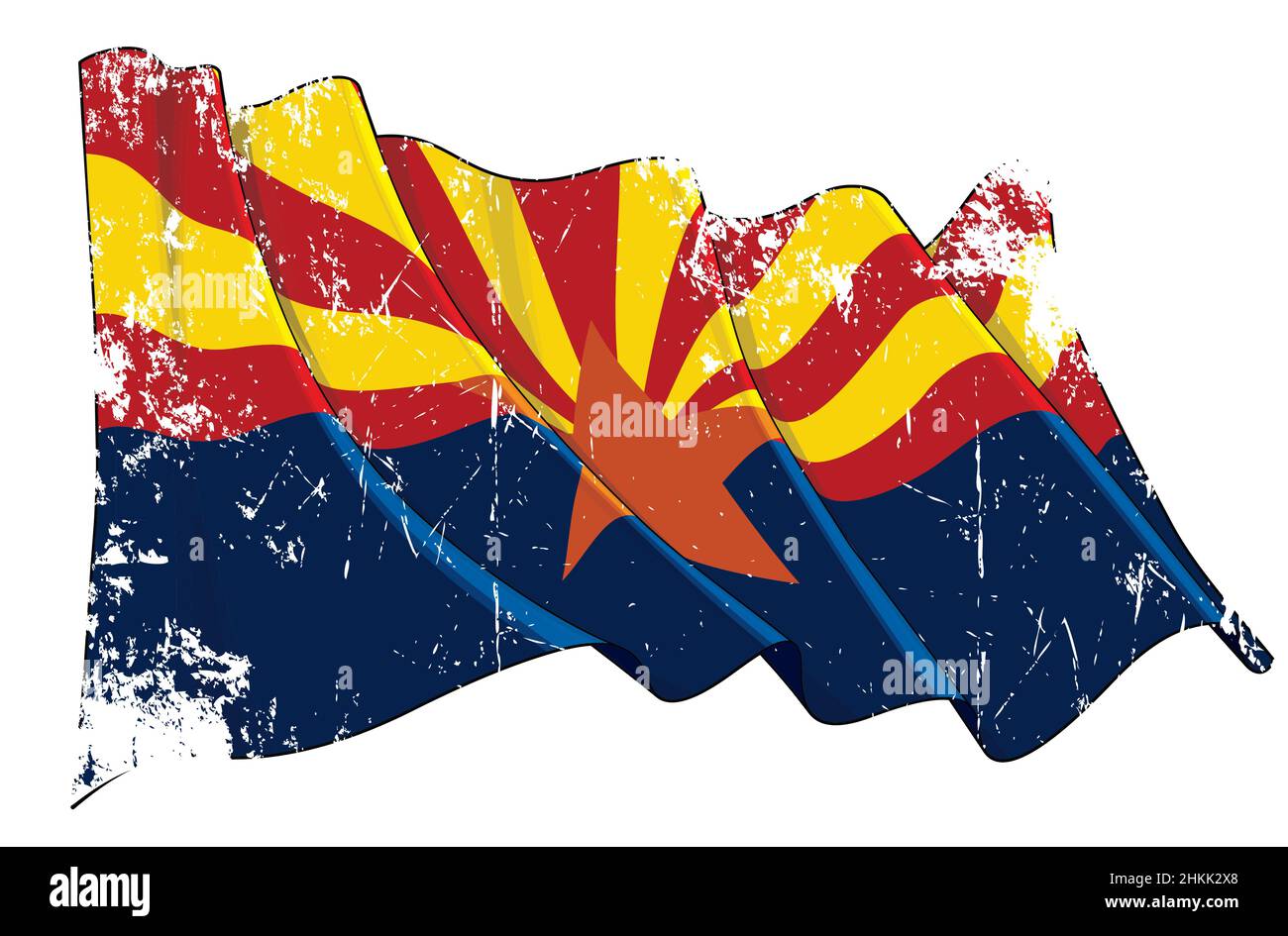 Vector Textured Grunge illustration of a Waving Flag of the State of ...