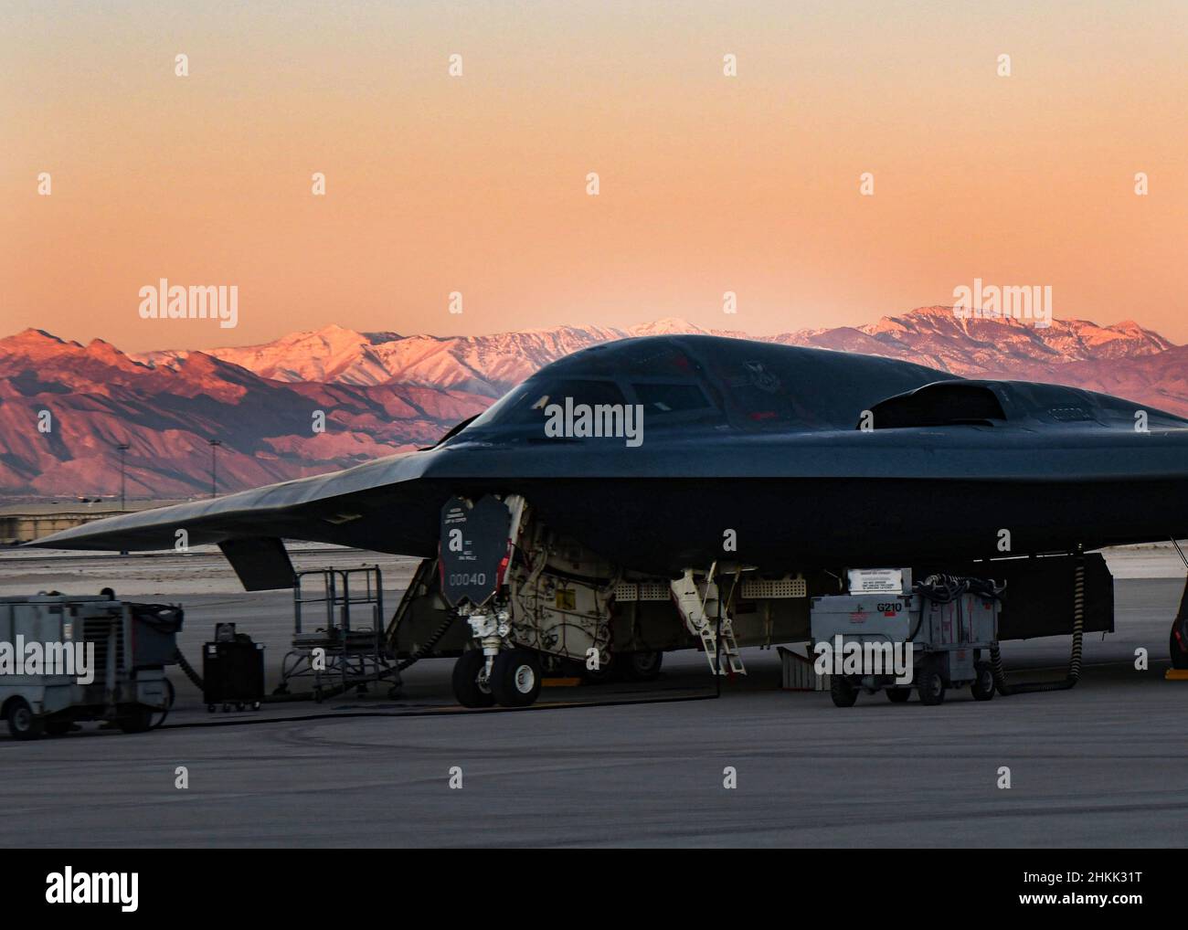 A Whiteman Air Force Base 393rd Expeditionary Bomb Squadron B-2 Spirit ...