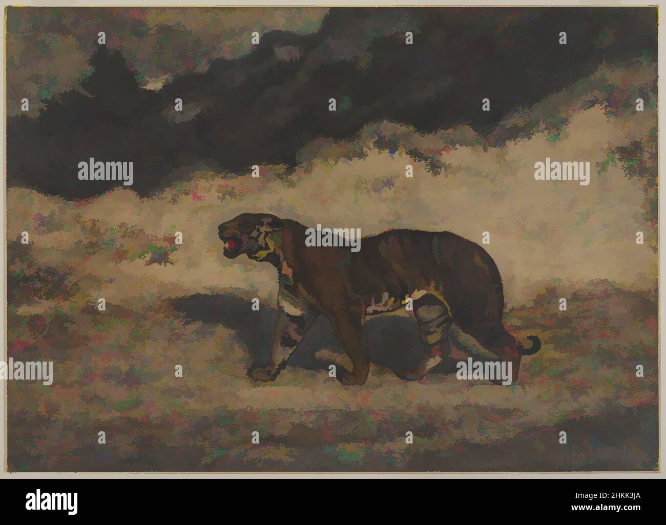 Art inspired by Tiger Walking to the Left, Tigre marchant vers la ...