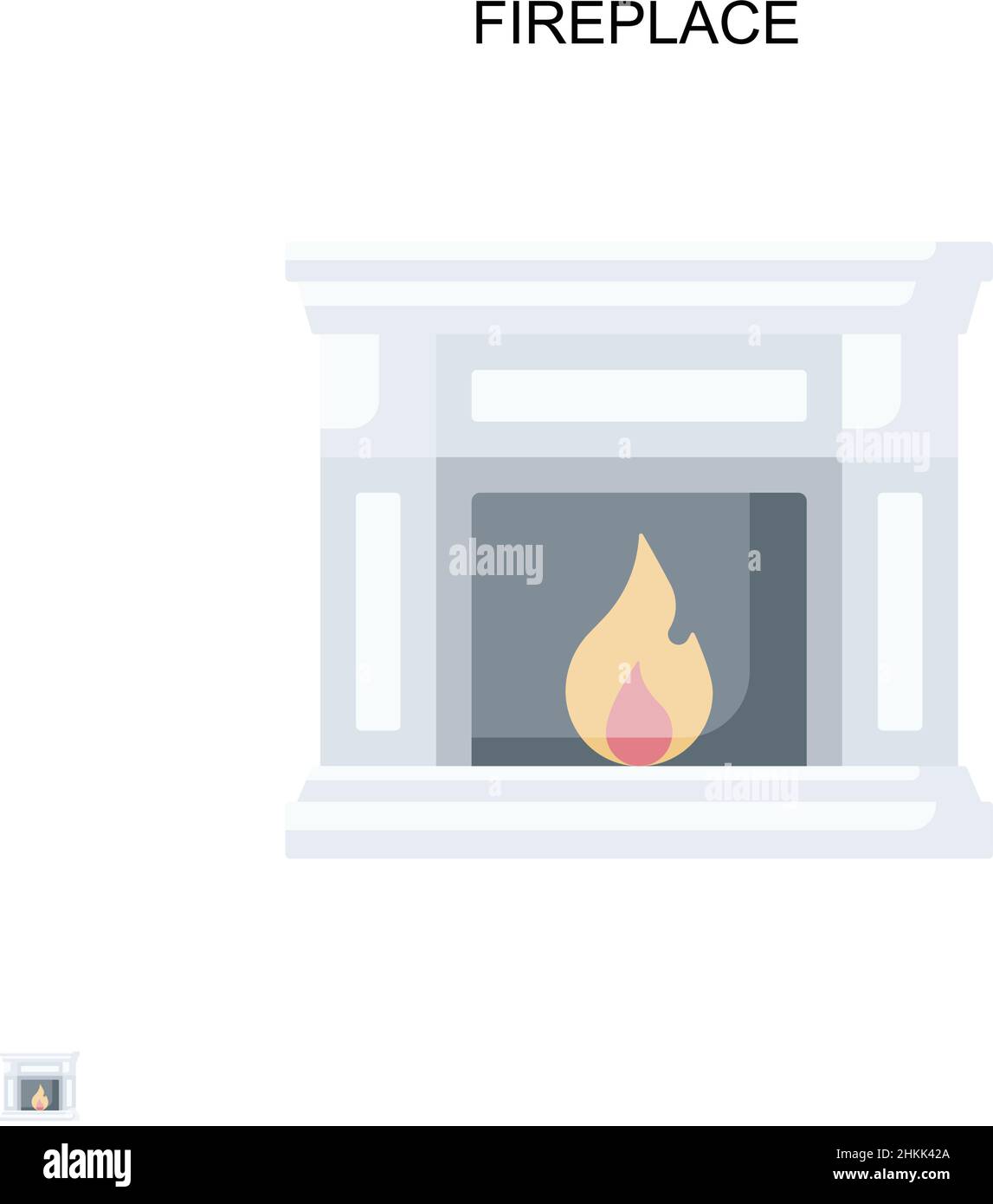 Fireplace Simple vector icon. Illustration symbol design template for web mobile UI element ...