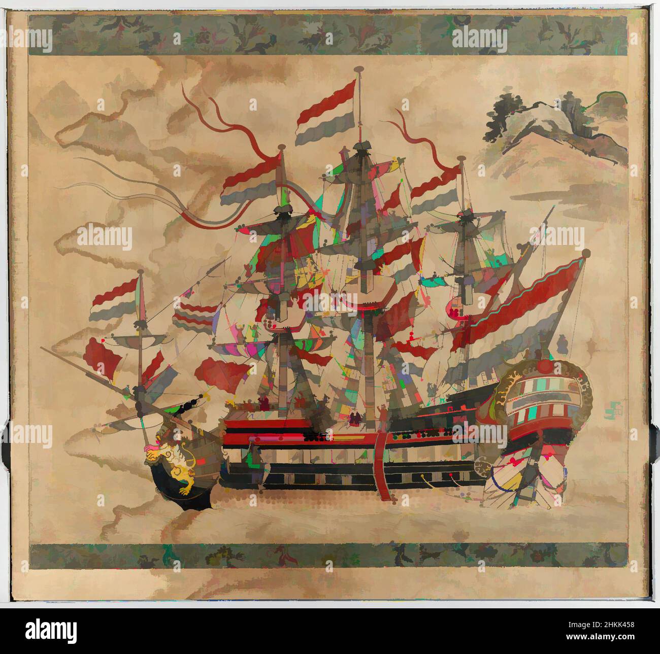 Art inspired by Ship Painting, Ink and colors on paper, Japan, 17th ...