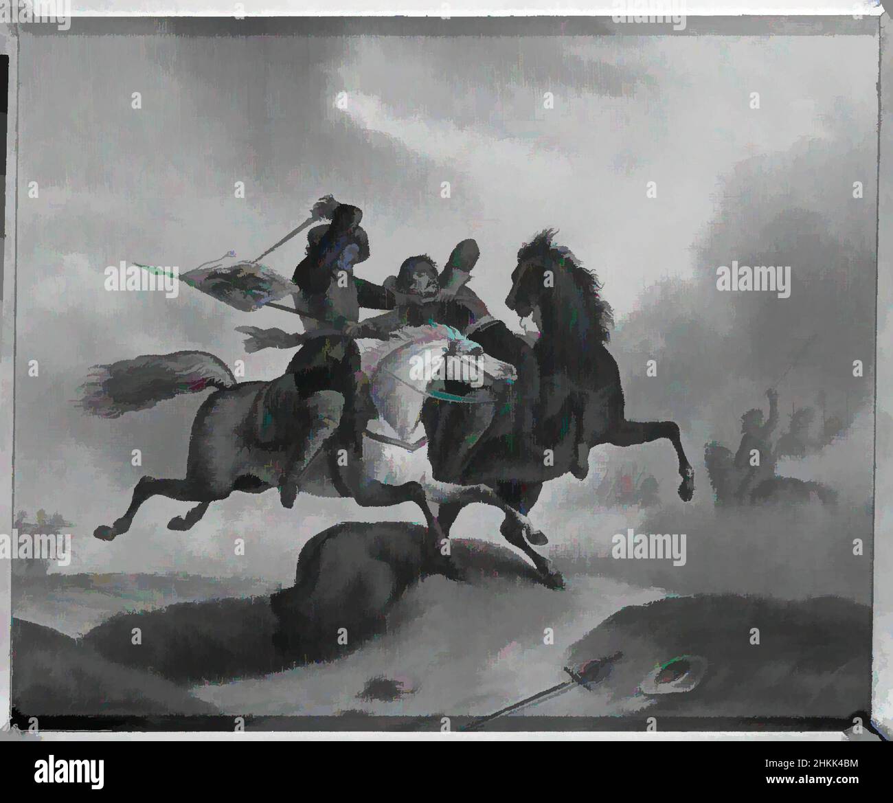 Art inspired by The Combat, Oil on canvas, 8 11/16 x 10 in., 22.1 x 25. ...