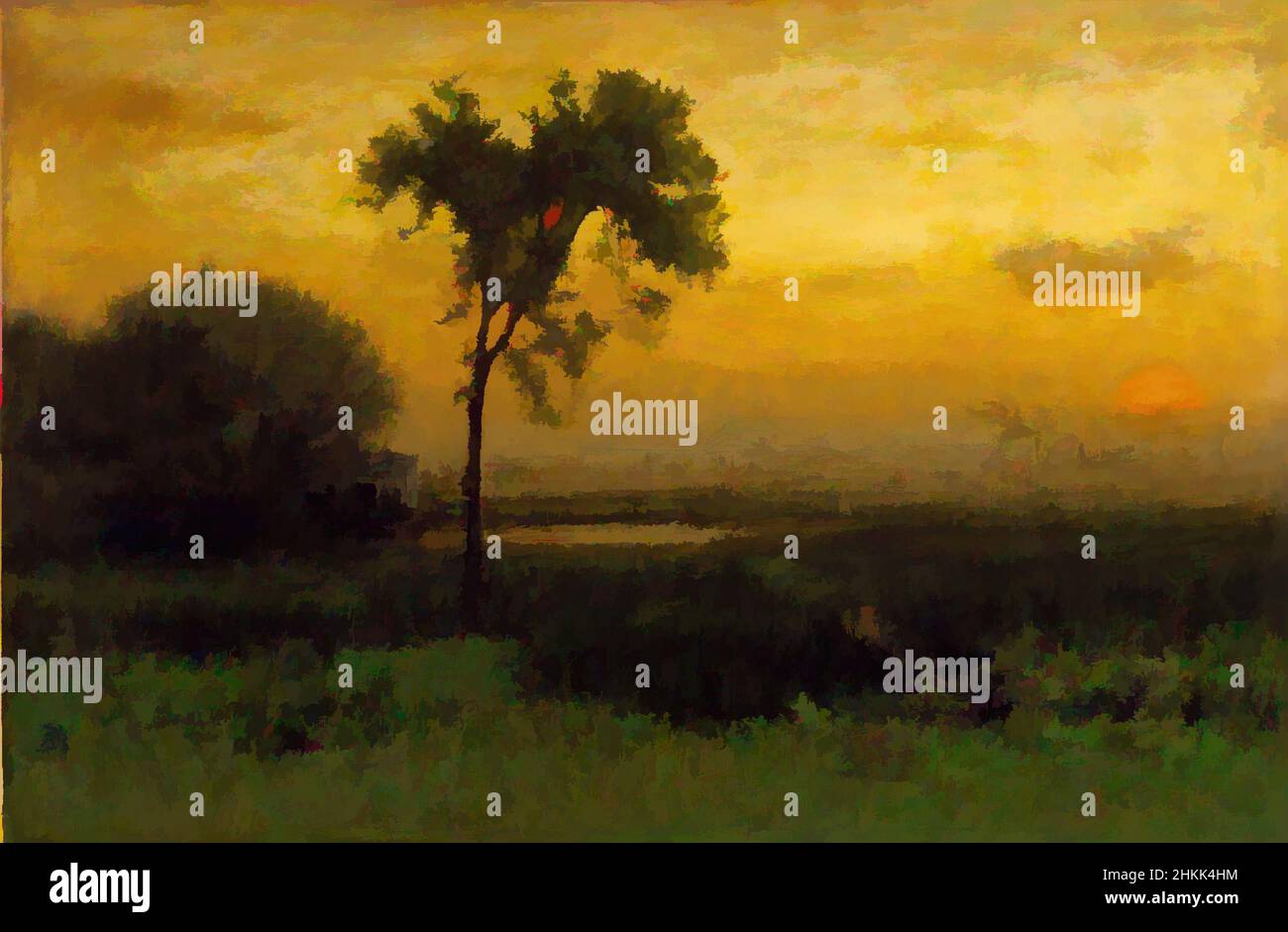 Art inspired by Sunrise, George Inness, American, 1825-1894, Oil on ...