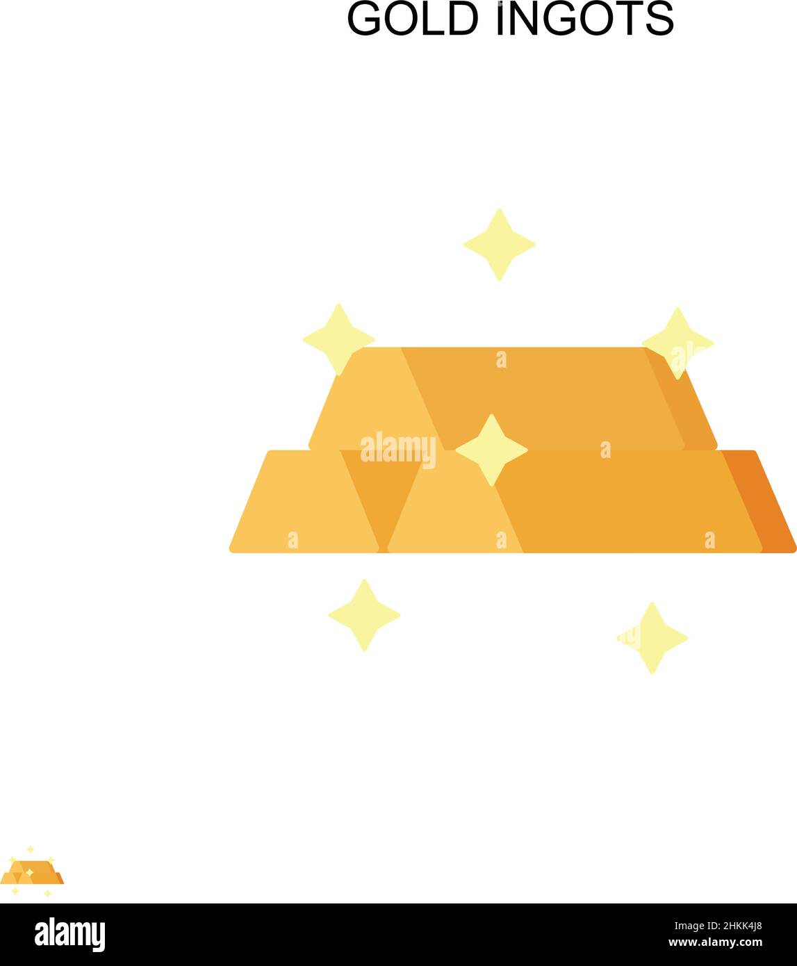 Gold Ingots Simple vector icon. Illustration symbol design template for ...