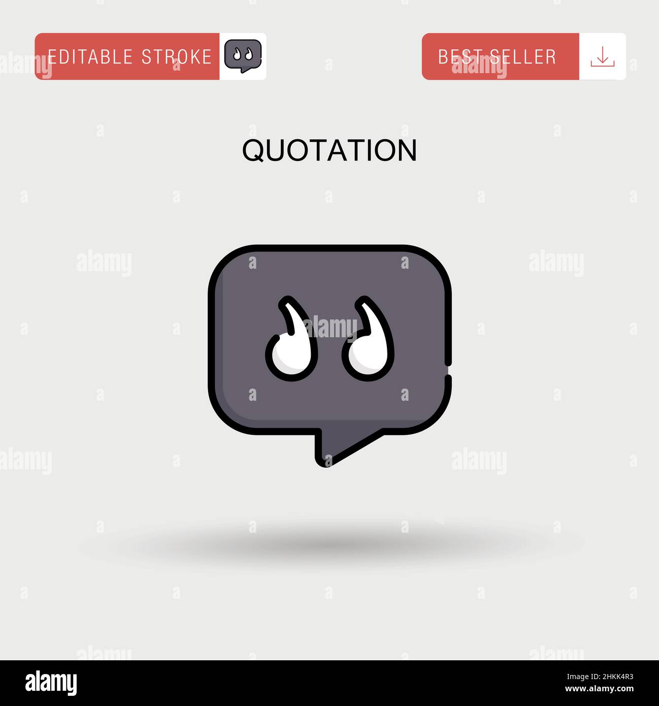 Quotation Simple vector icon Stock Vector Image & Art - Alamy