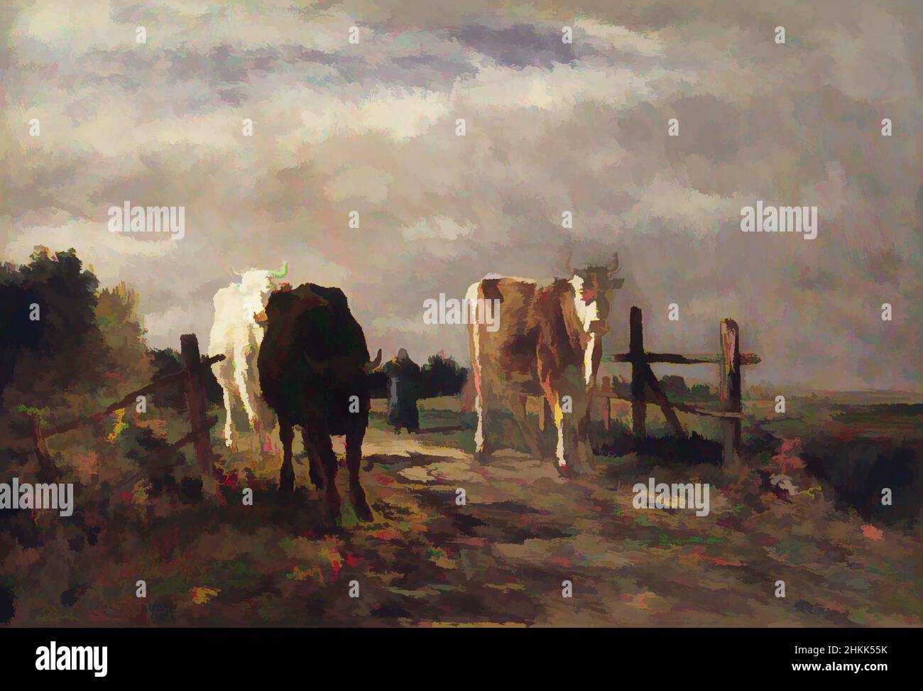 Art inspired by Returning Herd, Constant Troyon, French, 1810-1865, Oil ...