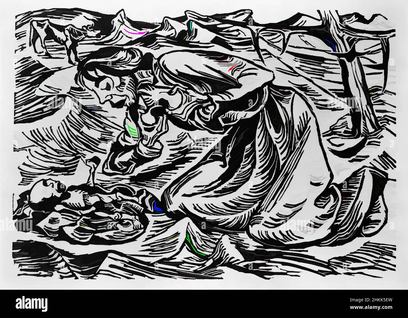 Art inspired by Kneeling Woman with Dying Child, Kniende Frau mit ...