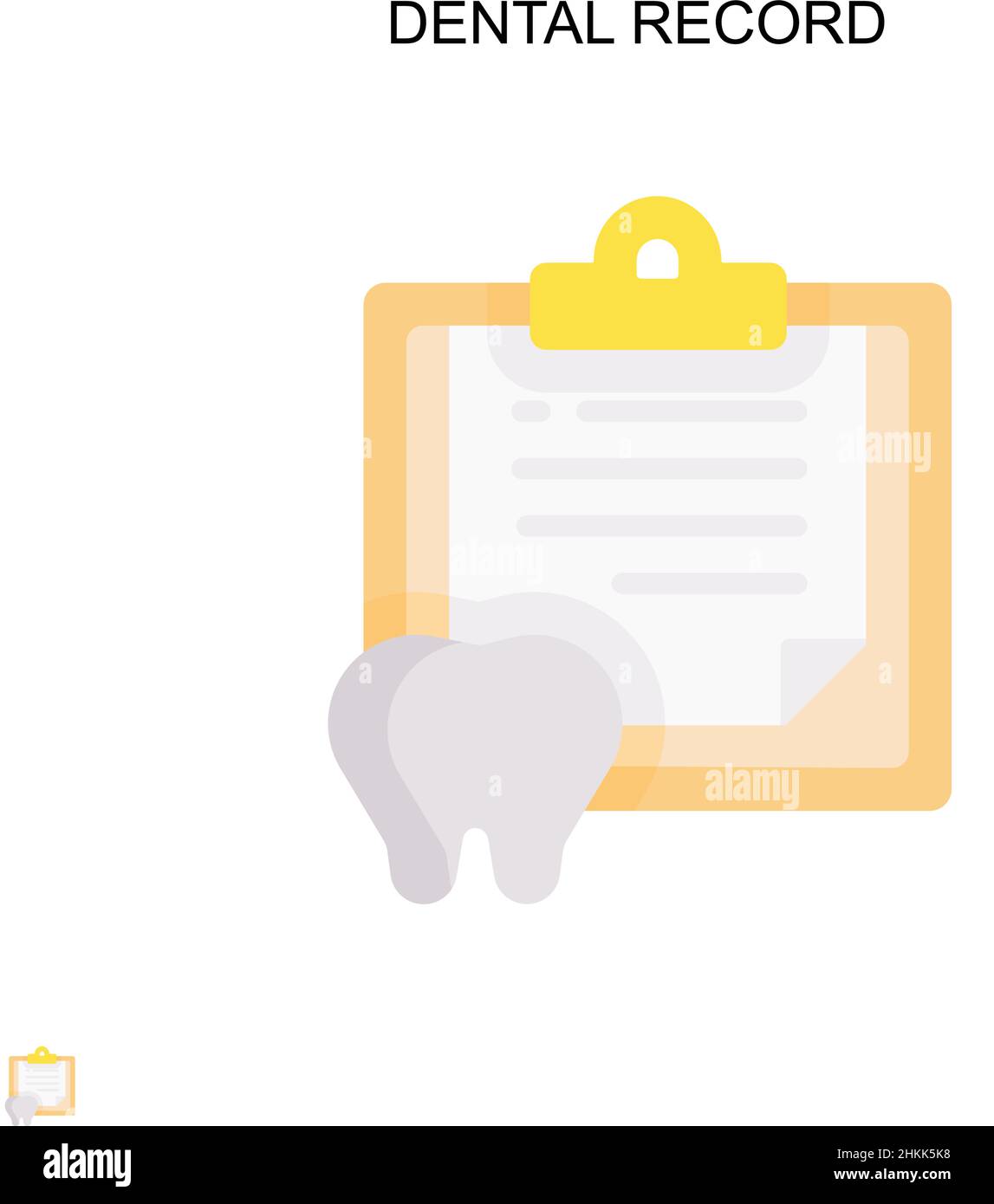 Dental record Simple vector icon. Illustration symbol design template ...