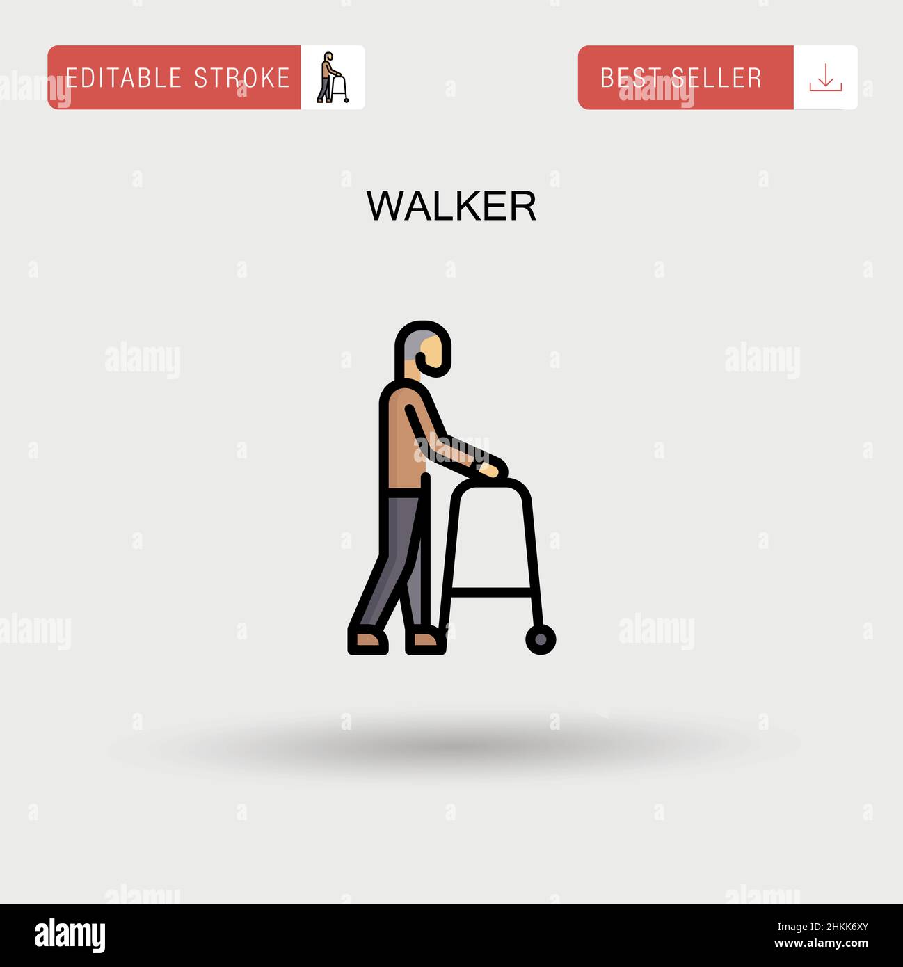 Old man with walker Stock Vector Images - Alamy