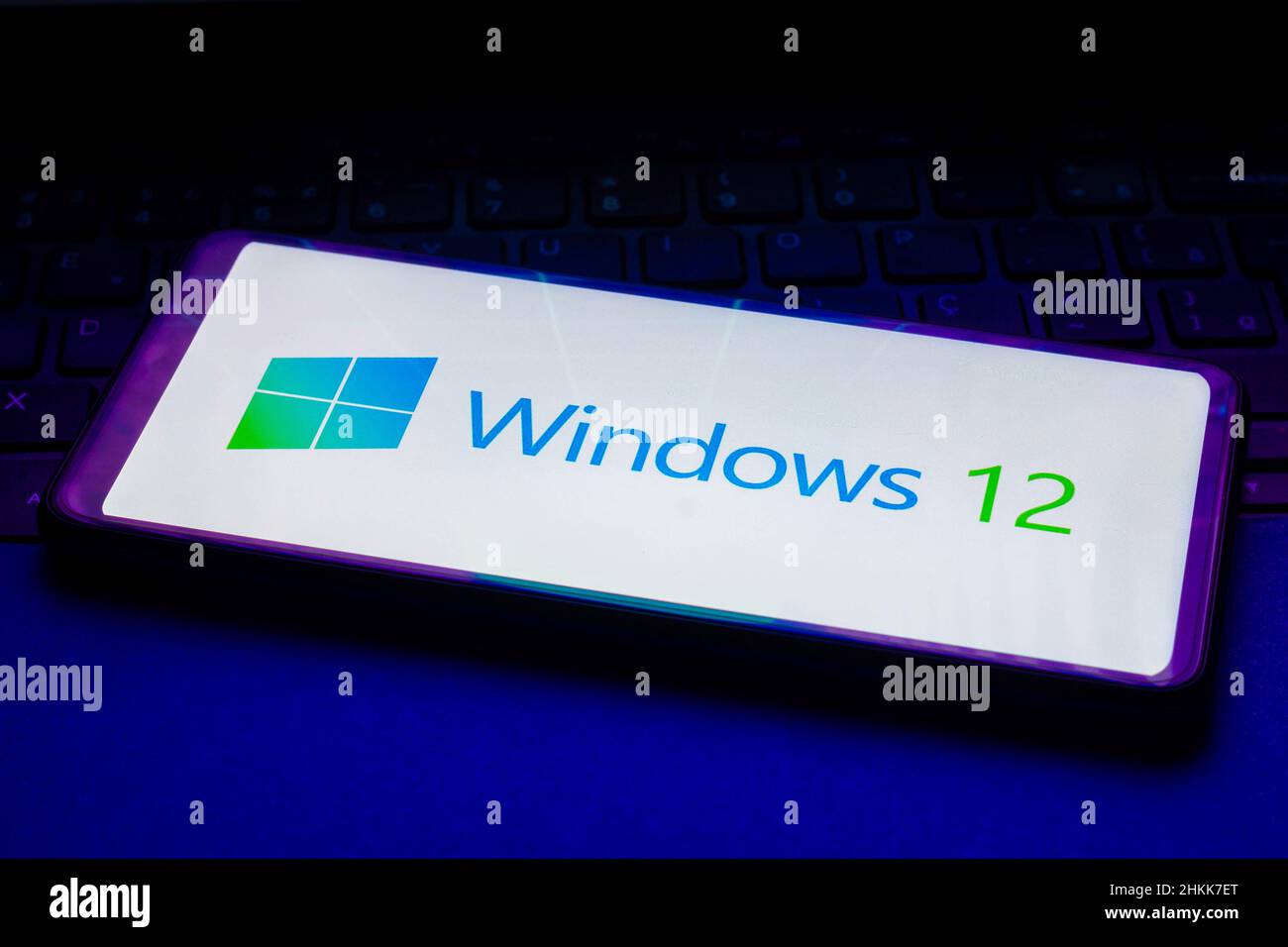 In this photo illustration, Windows 12 logo seen displayed on a ...