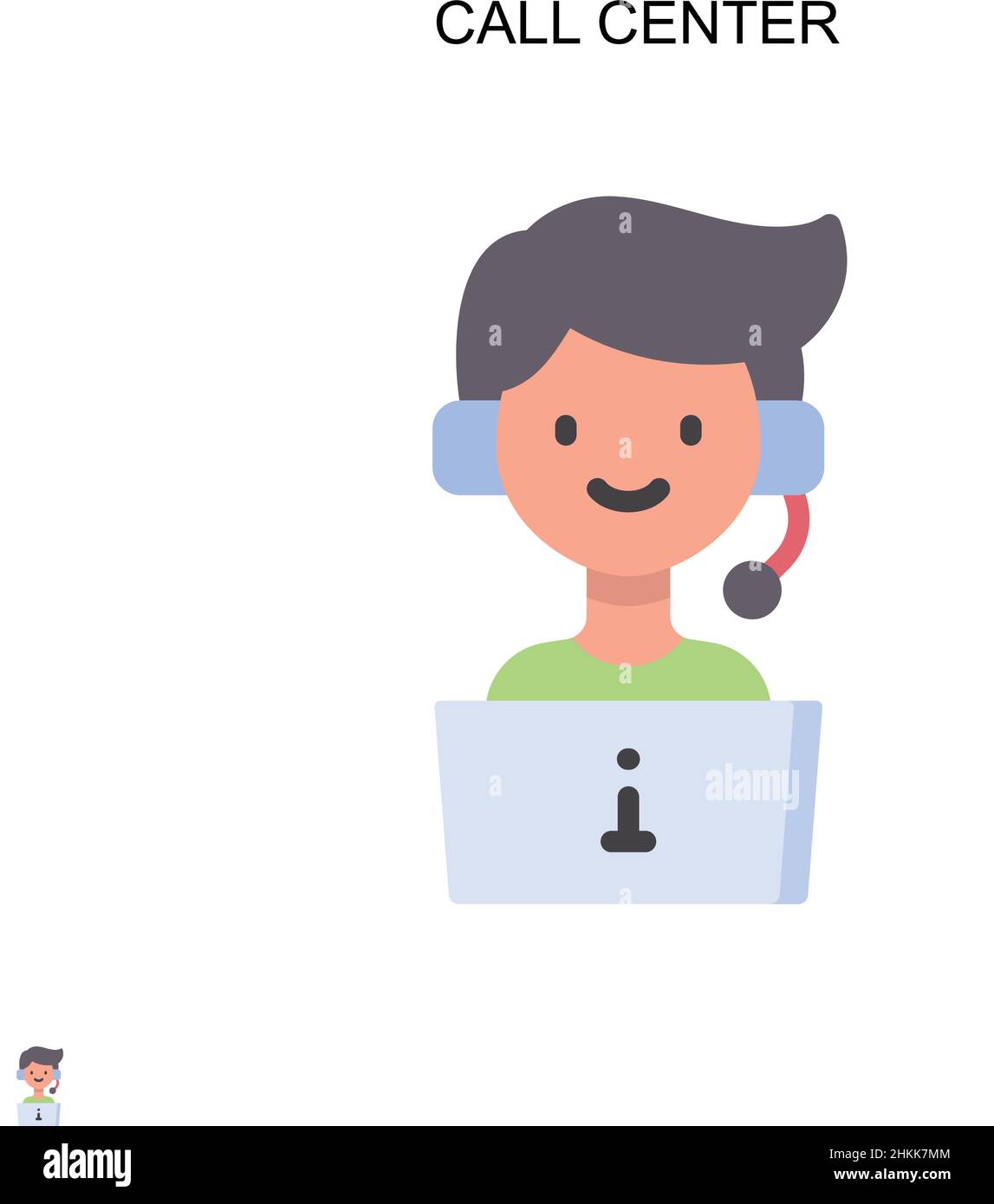 Call center Simple vector icon. Illustration symbol design template for ...