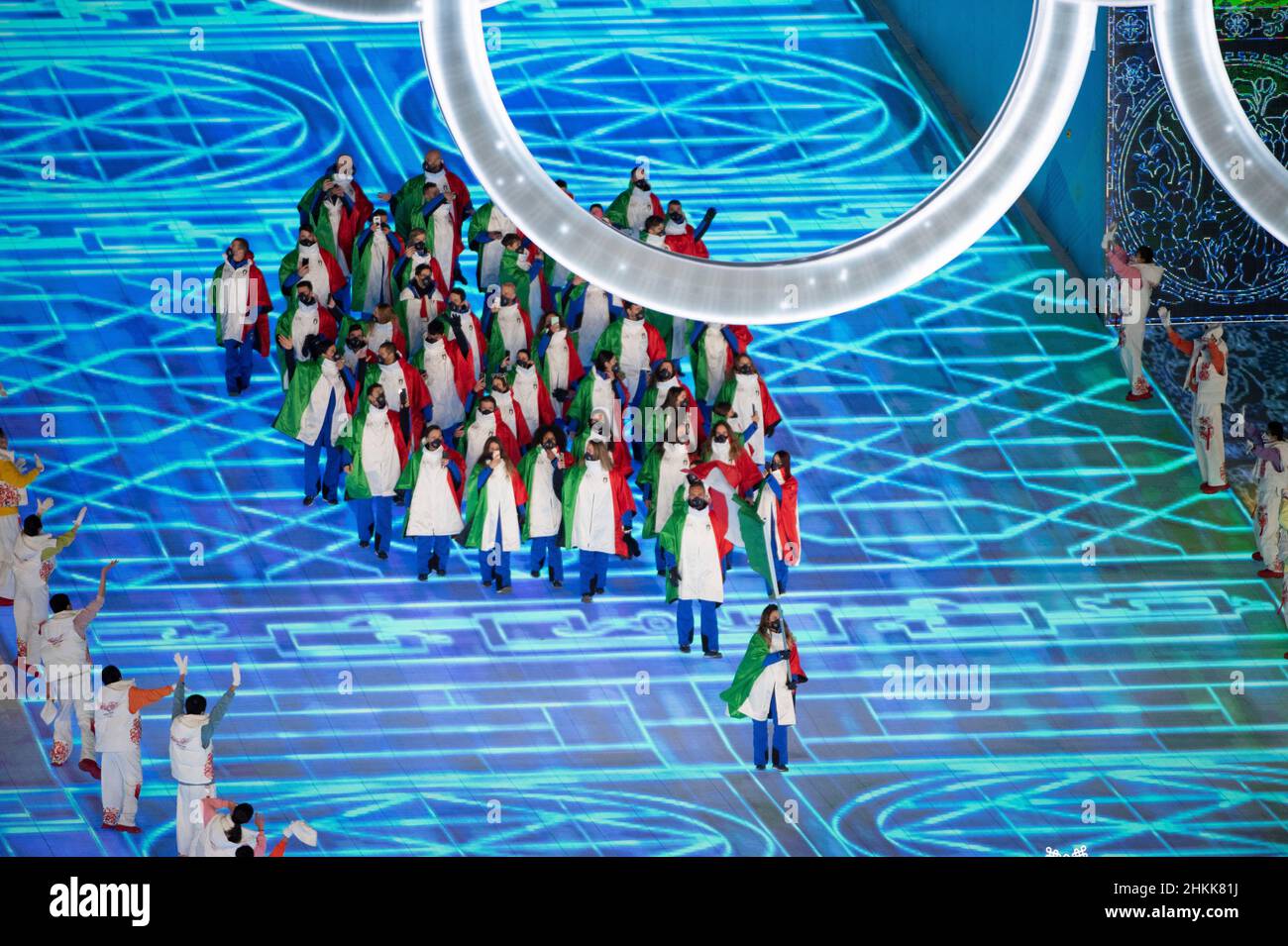 Beijing, China. 04th Feb, 2022. The Italy's Team enter in the Stadium ...