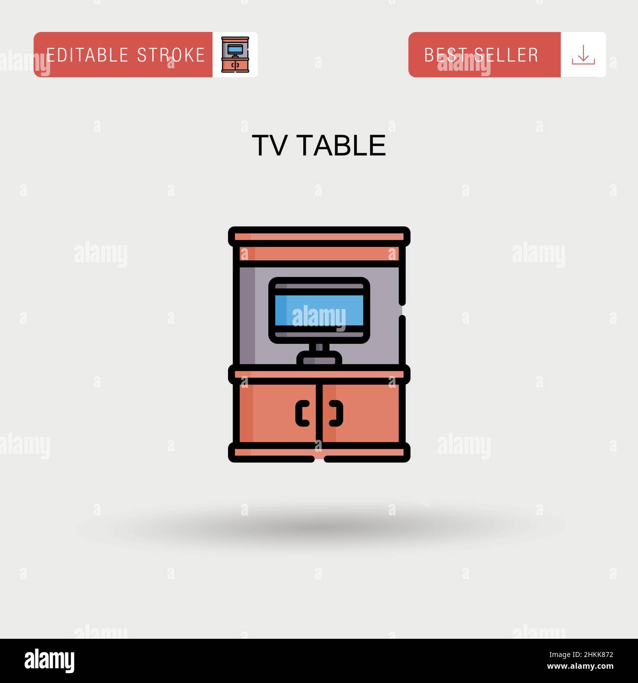 Tv table Simple vector icon Stock Vector Image & Art - Alamy
