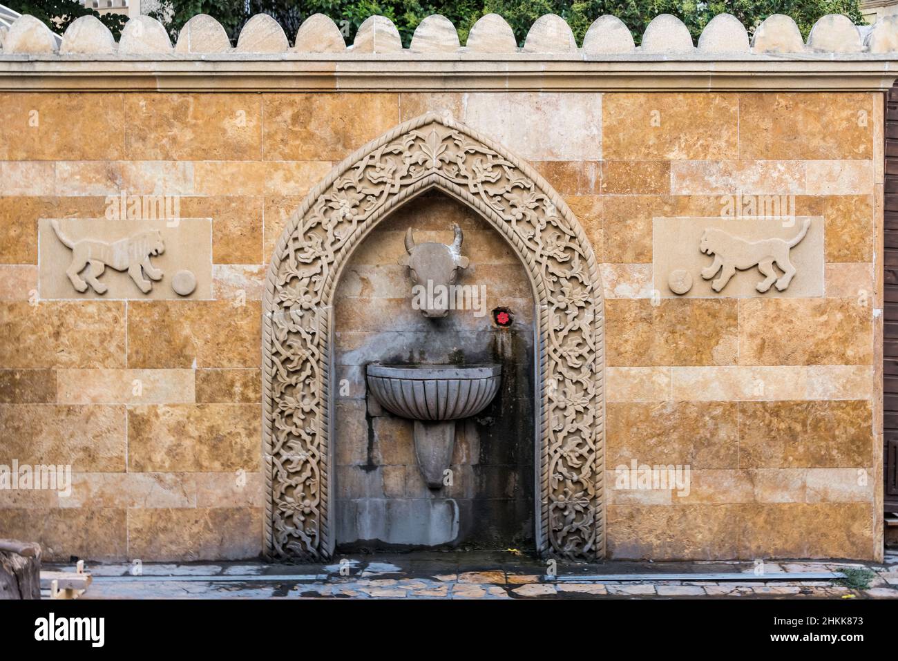 Stone water fountain in the Old Town, Baku, Azerbaijan Stock Photo - Alamy