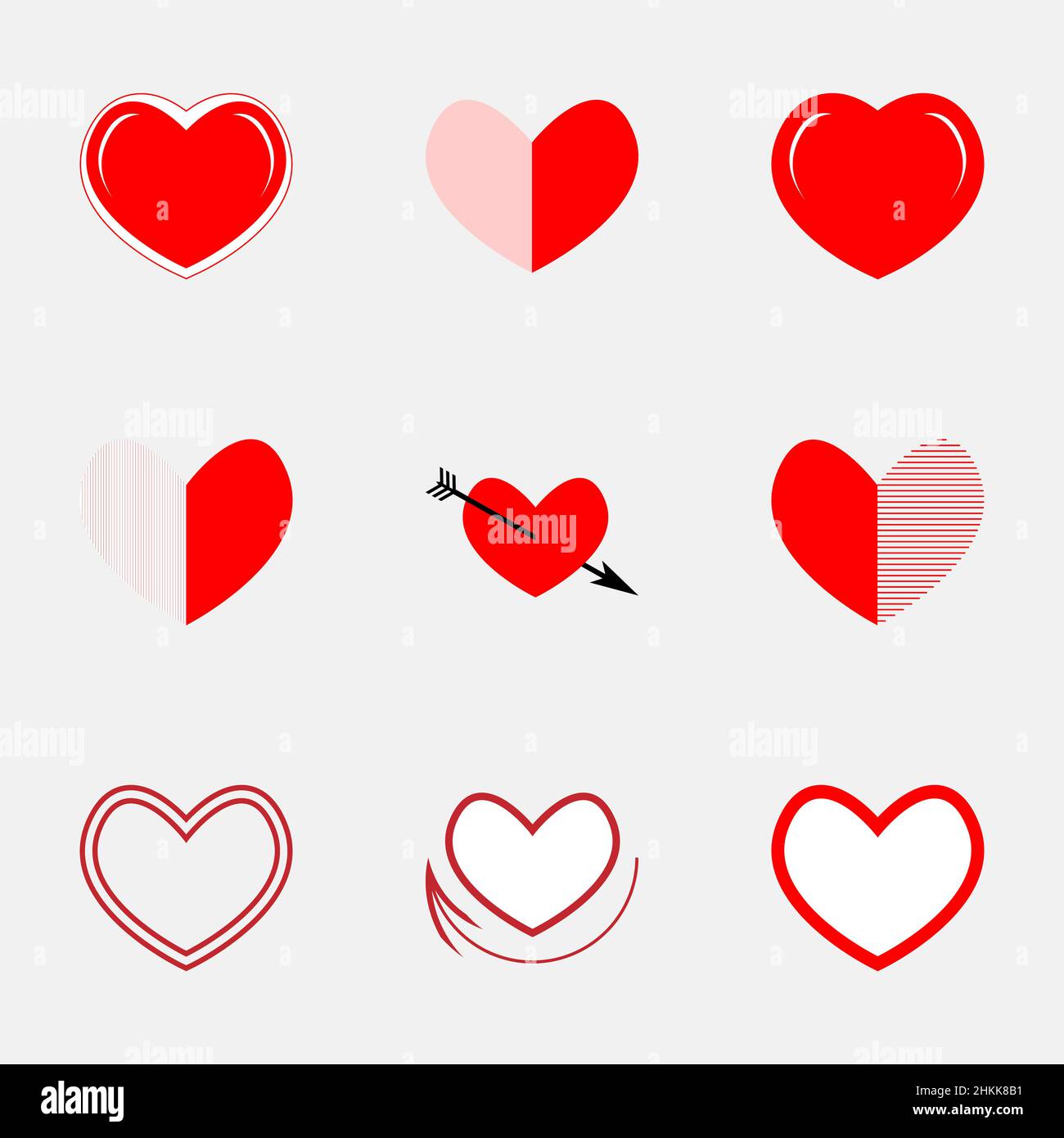 Collection of heart images. Love symbols icons set. Heart is inner ...