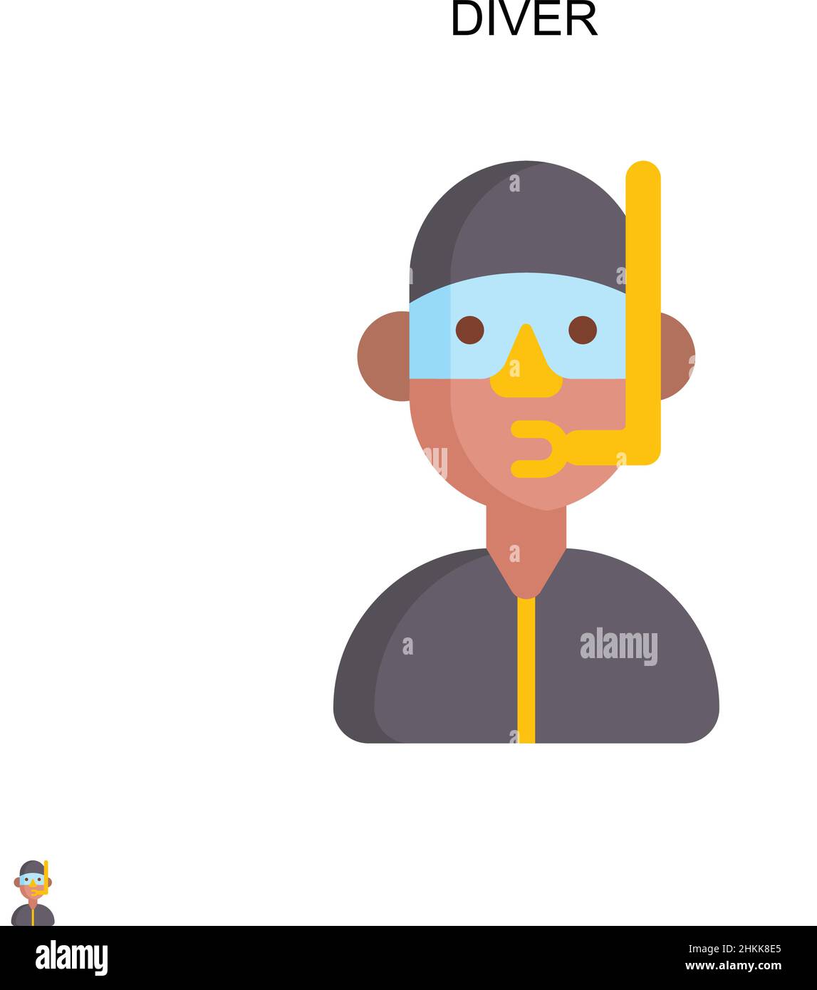 Diver Simple vector icon. Illustration symbol design template for web ...