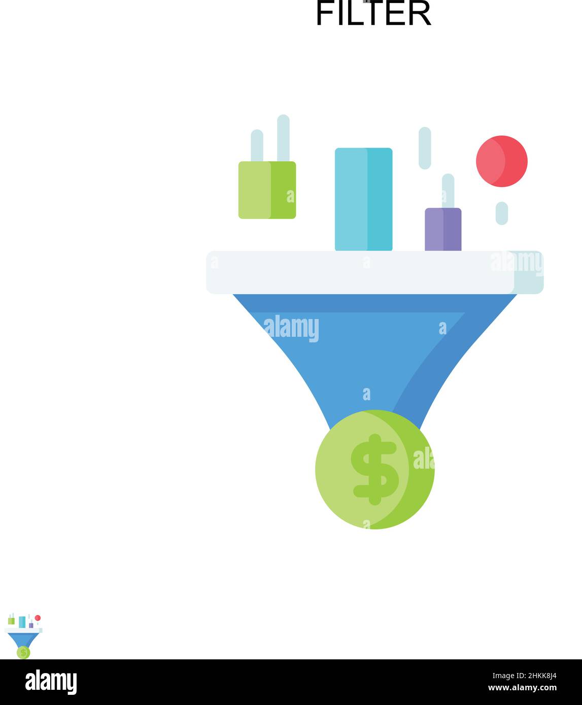 Filter Simple vector icon. Illustration symbol design template for web ...