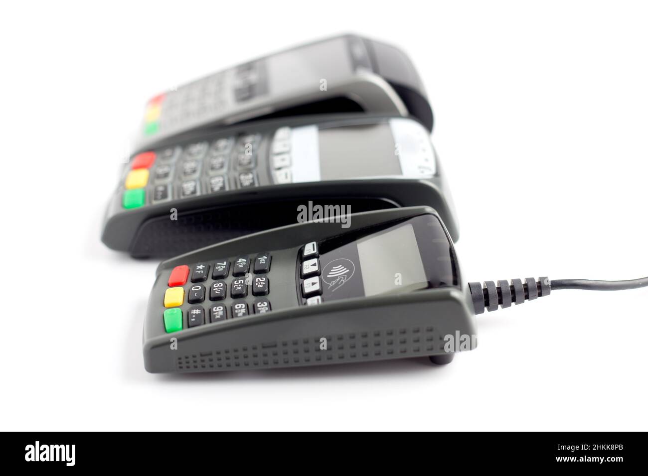 Closeup of a smart pos on white background Stock Photo - Alamy