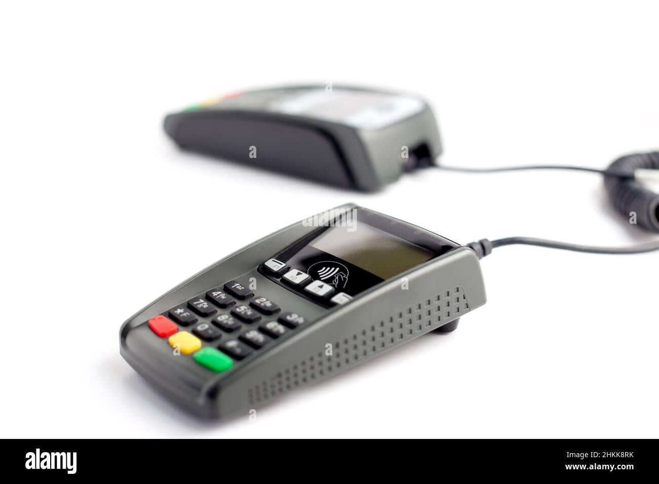 Closeup of a smart pos on white background Stock Photo - Alamy