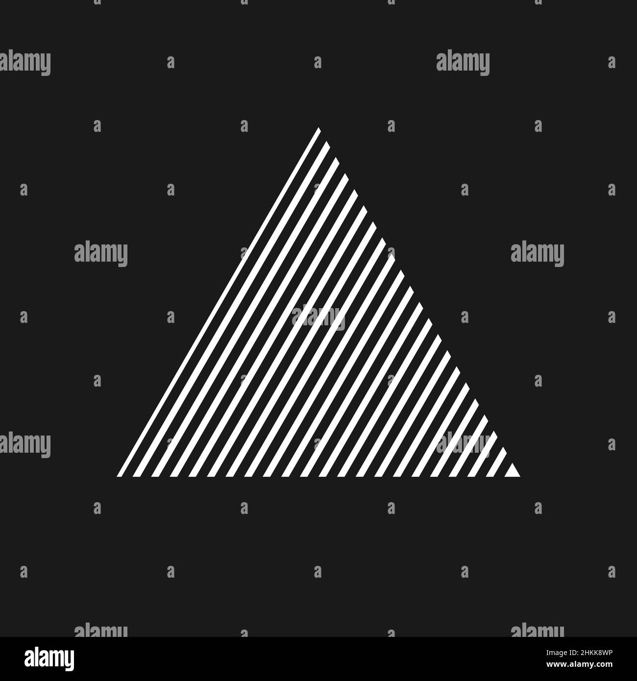 Retrowave triangle with diagonal stripes 1980s style. Retrowave black ...