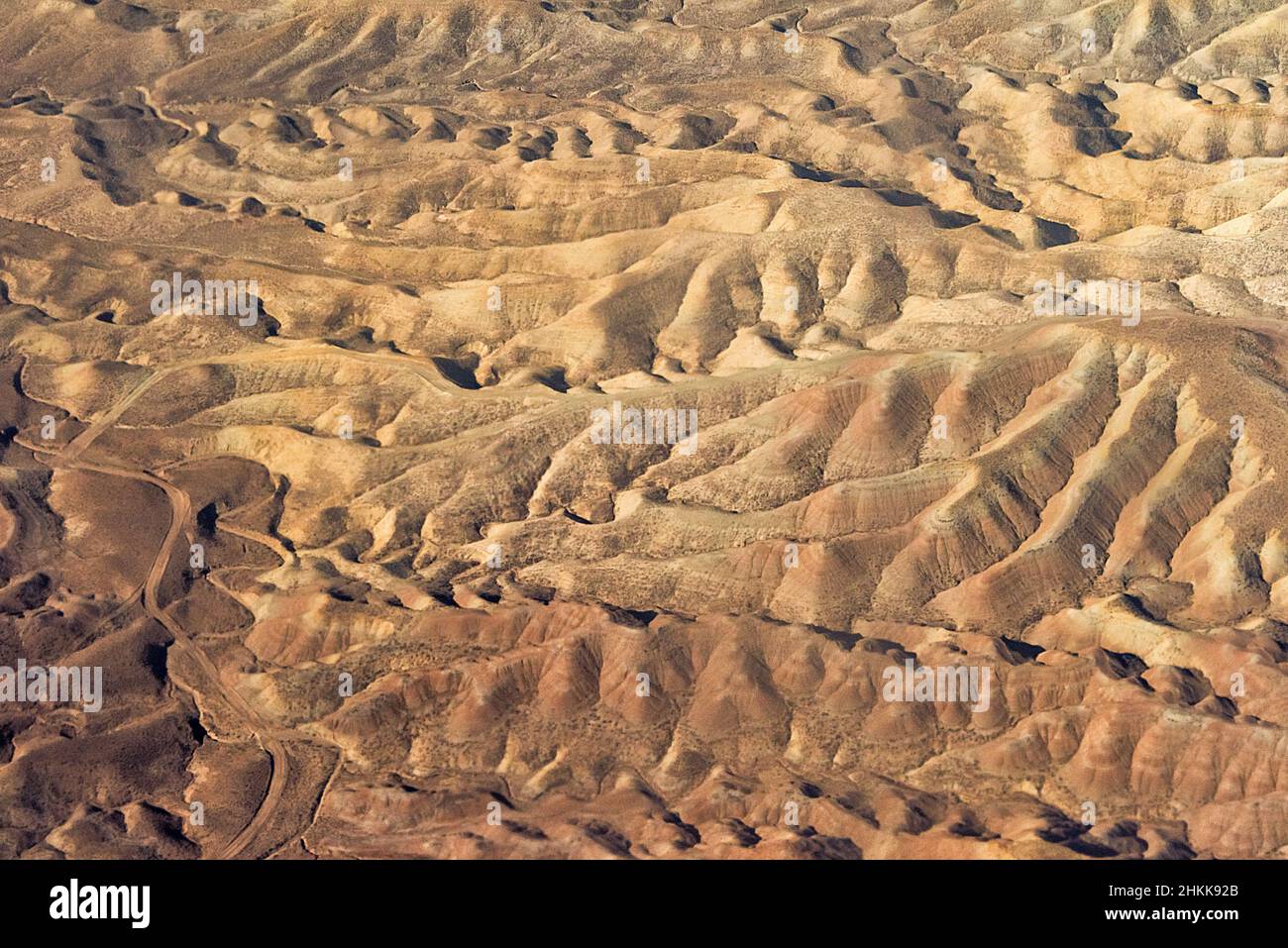 Aerial view of desert land of Nakhchivan Autonomous Republic, an ...