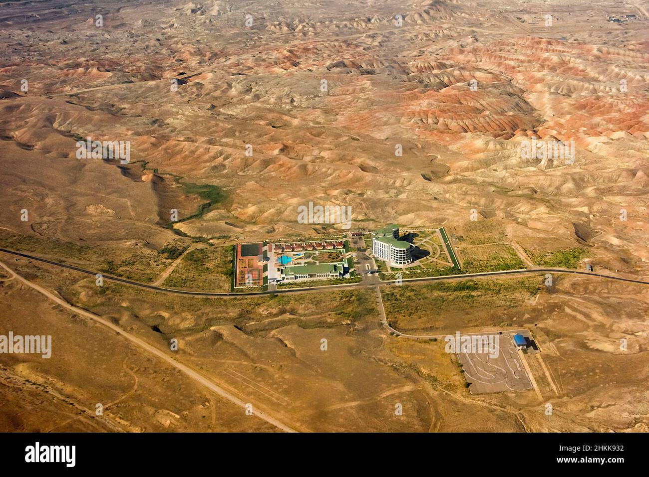 Aerial view of Nakhchivan Autonomous Republic in the desert, an exclave ...