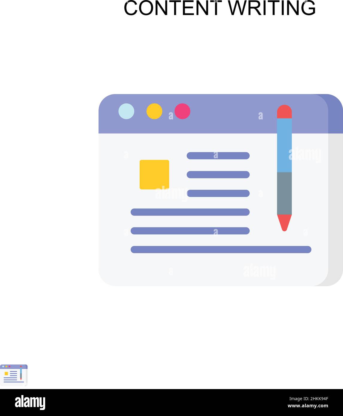 Content writing Simple vector icon. Illustration symbol design template ...