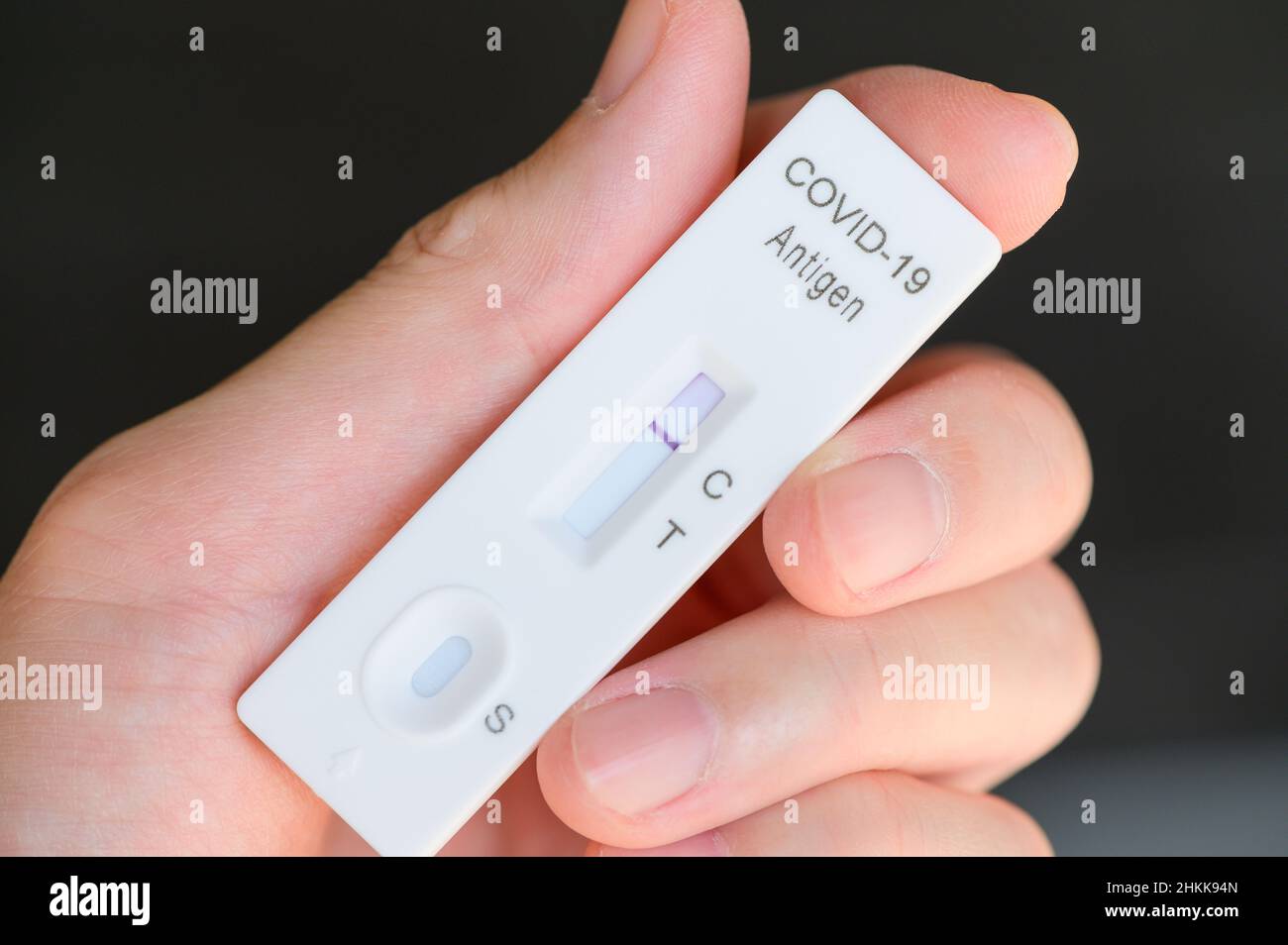 Rapid antigen test kit with negative result Stock Photo - Alamy