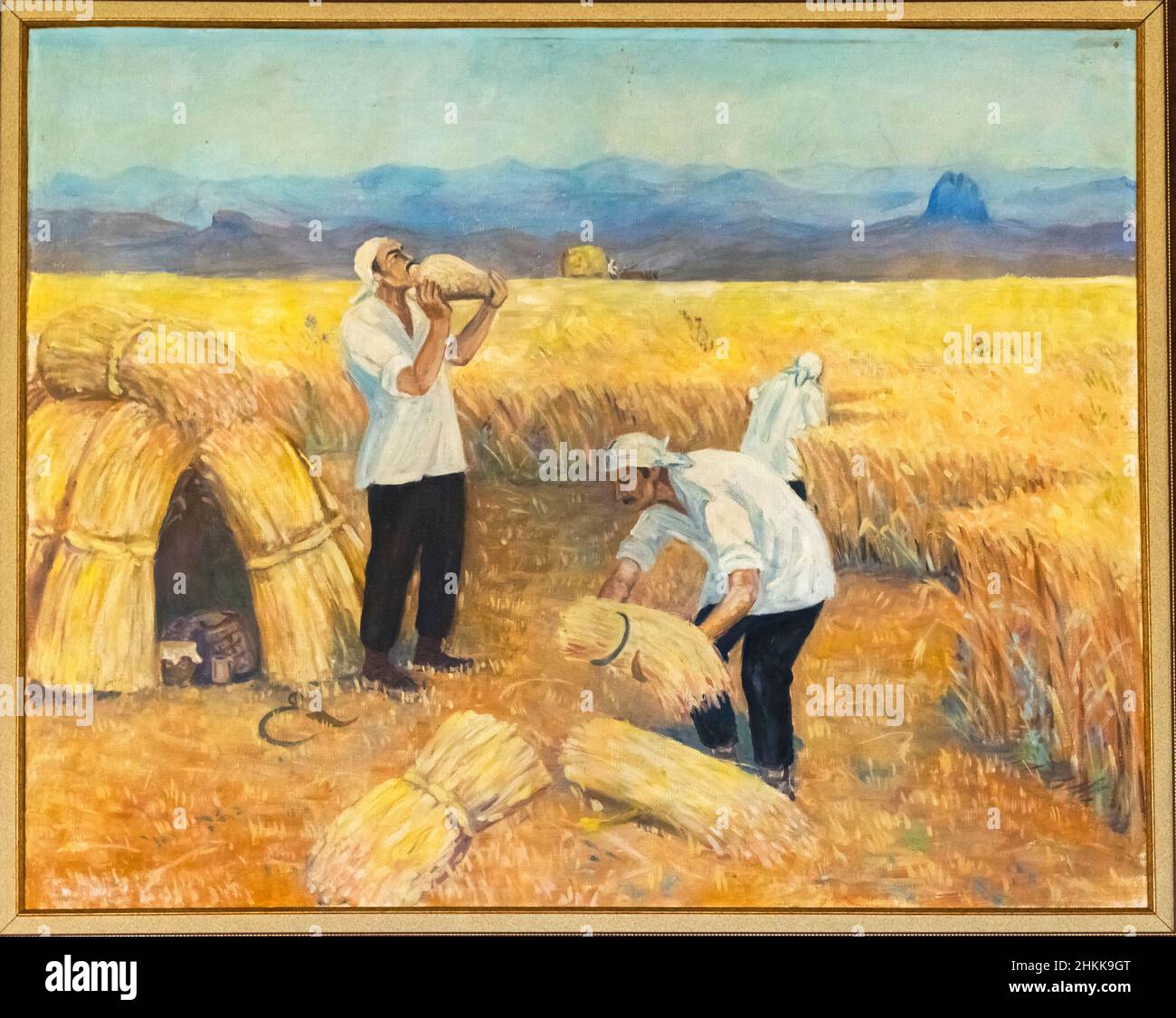 Painting depicting Alinja Mountain in Ethnography Museum, Nakhchivan ...