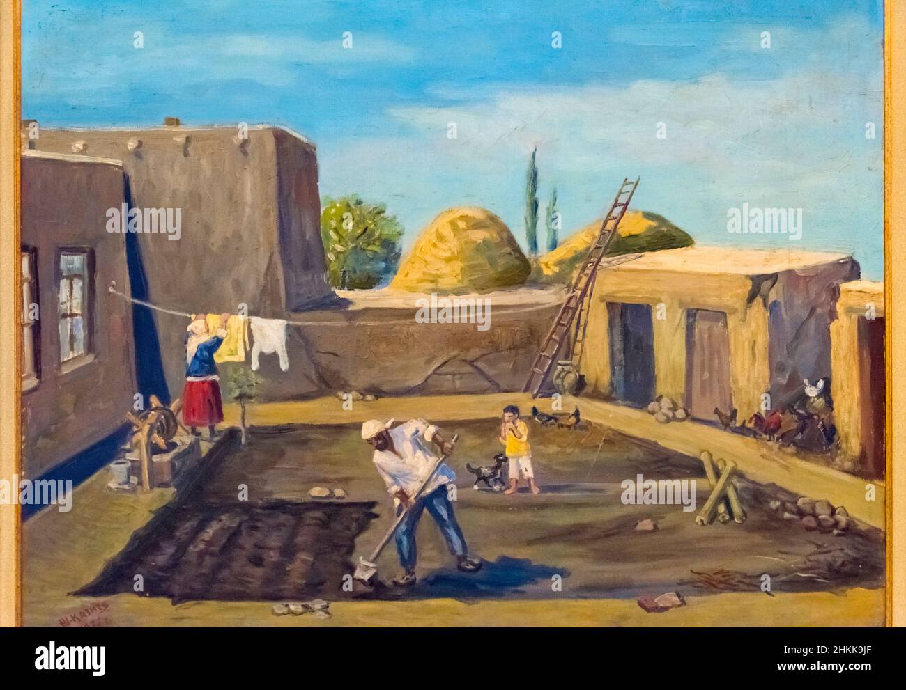 Painting depicting people's life in Ethnography Museum, Nakhchivan ...