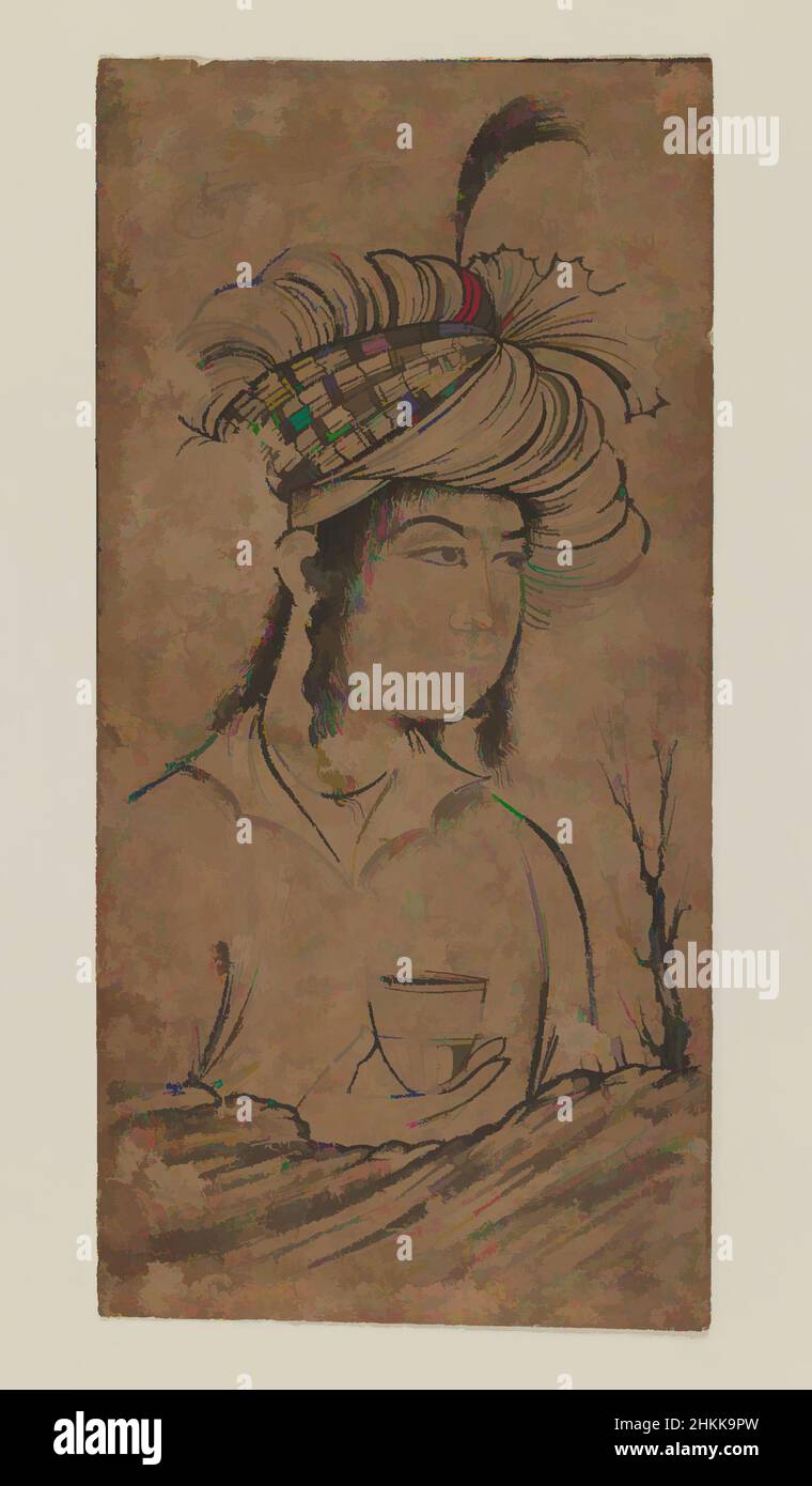 Art inspired by Young Man Holding a Cup, Muhammad 'Ali, Ink on paper ...